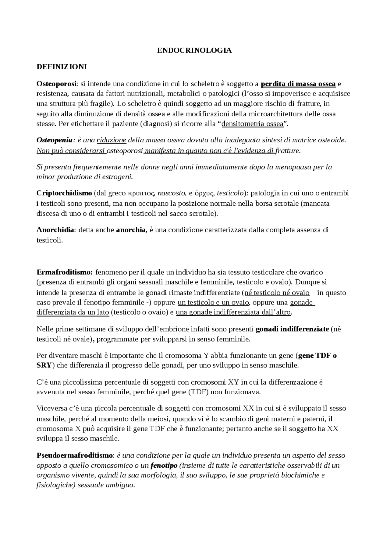Endocrinologia Per Infermieristica Docsity