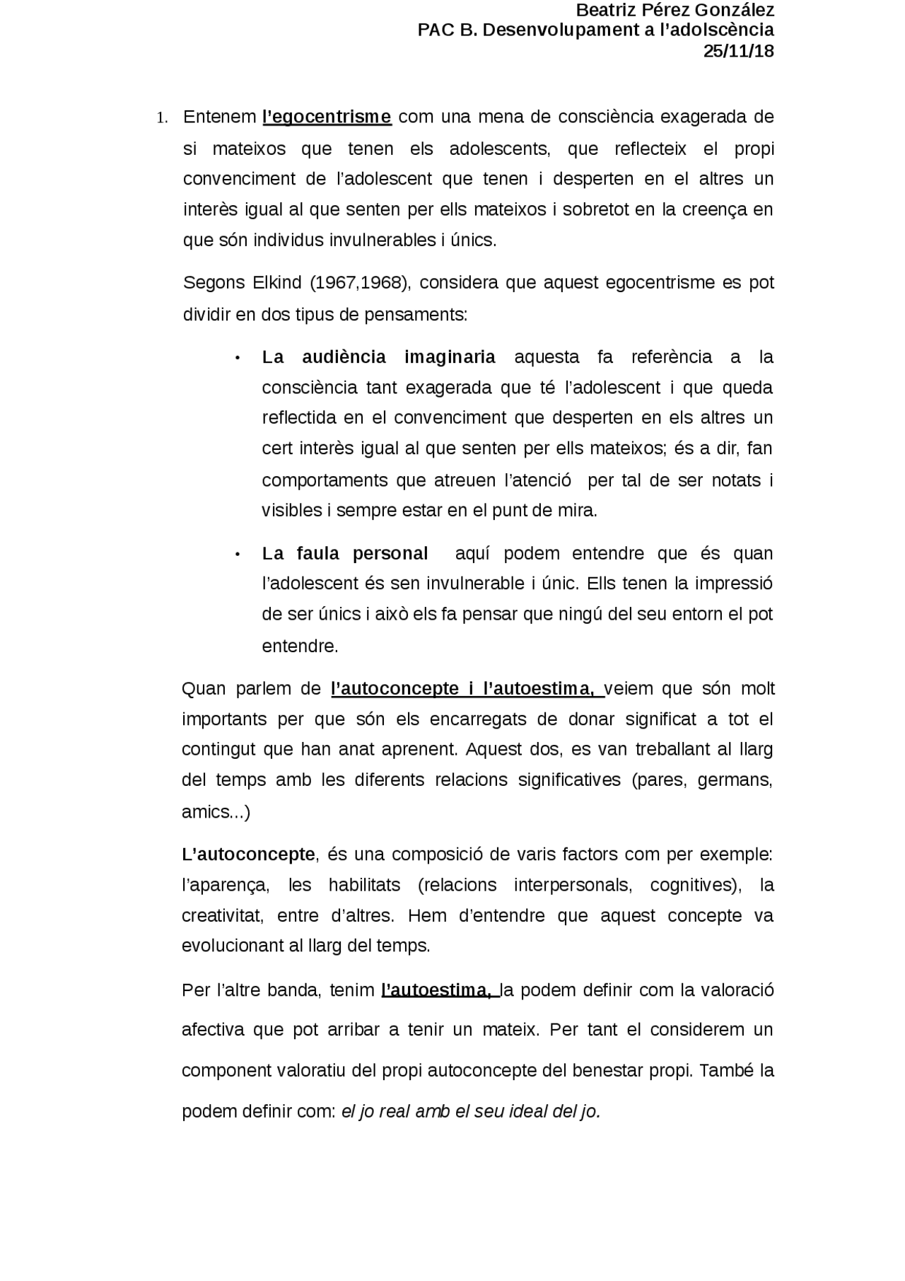 Pac B Desenvolupament De La Adolescència Docsity