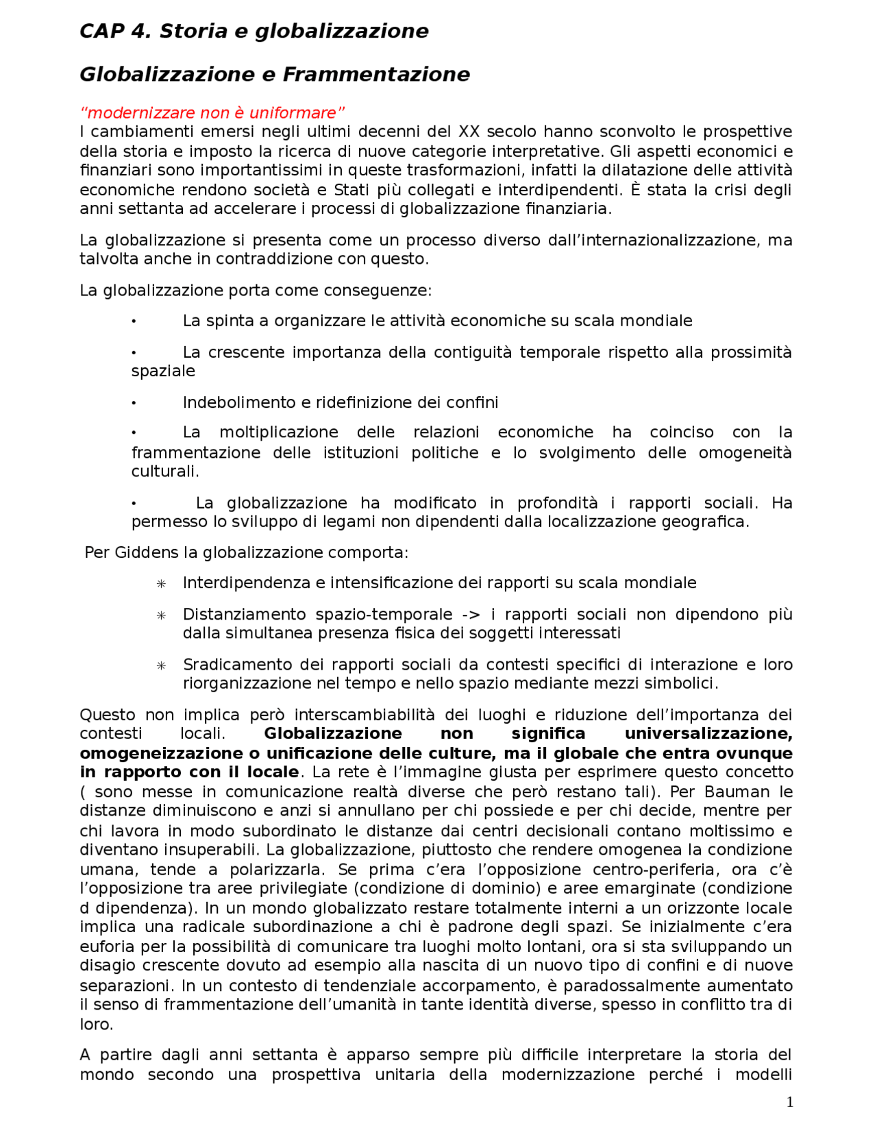 Riassunto Storia E Globalizzazione Cap 4 Docsity