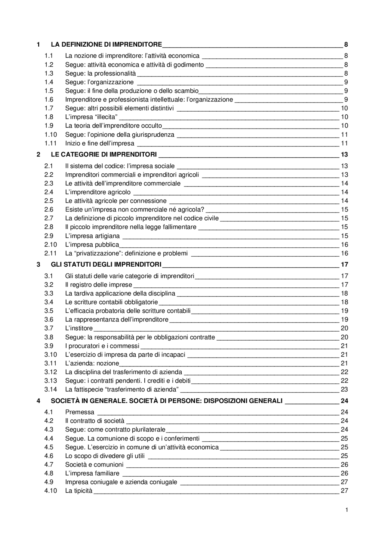 Appunti Diritto Commerciale Jager Denozza Toffoletto Docsity