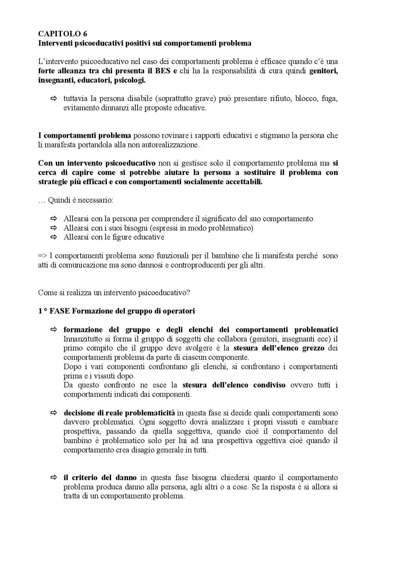 Interventi Psicoeducativi Positivi Sui Comportamenti Problema Docsity