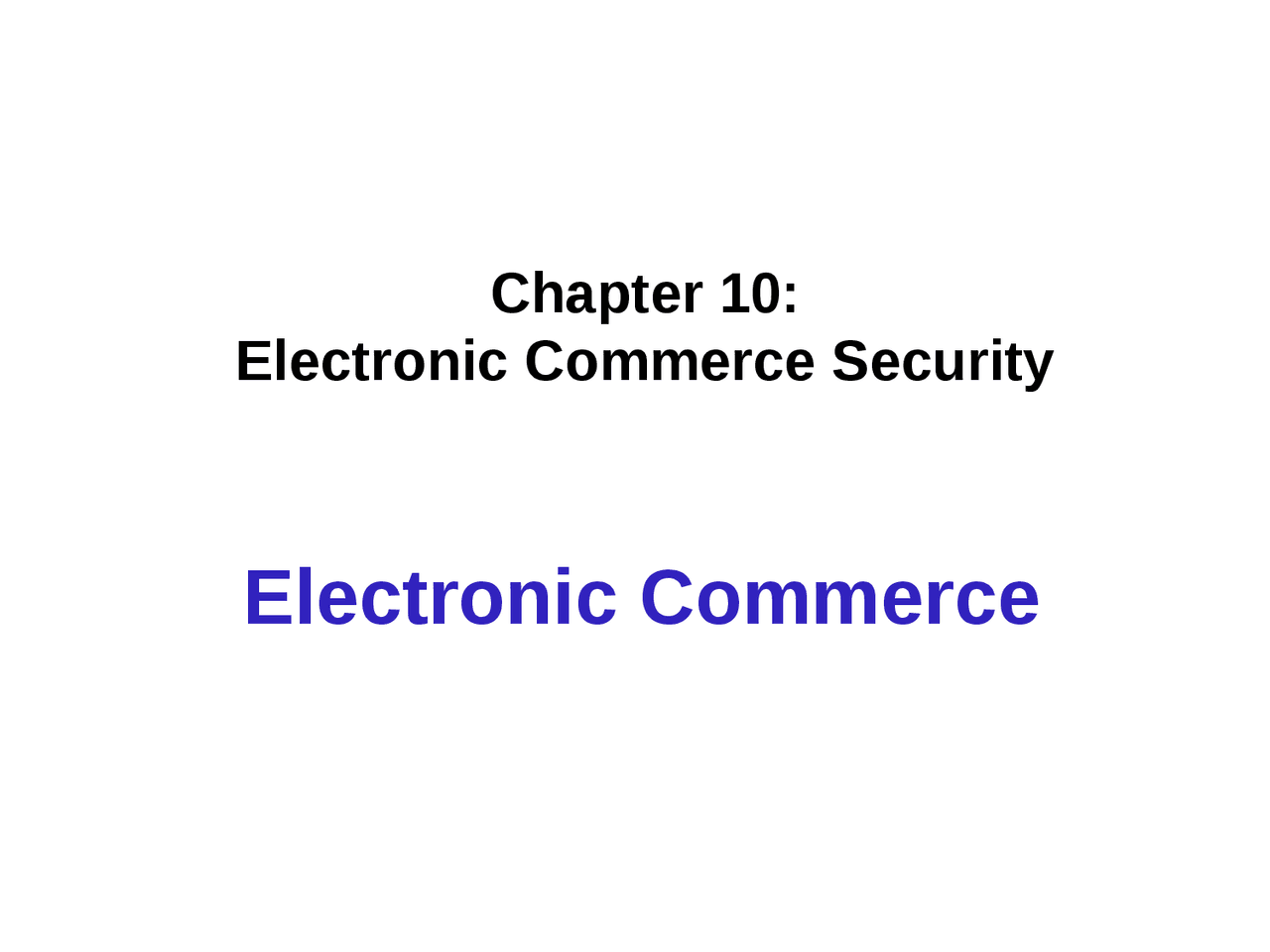 Electronic Commerce Security Docsity