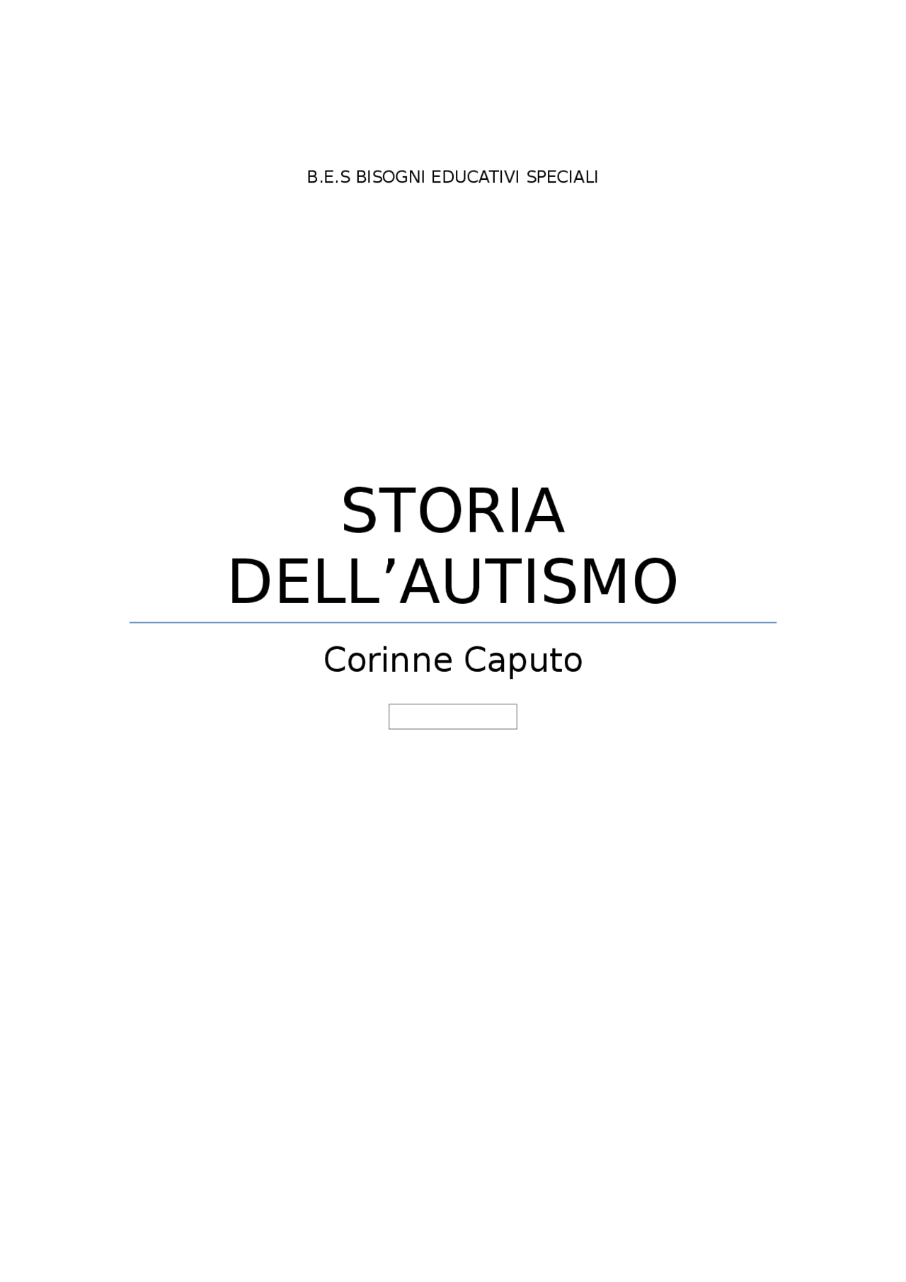 Autismo Ipotesi Su Cause E Terapie Docsity