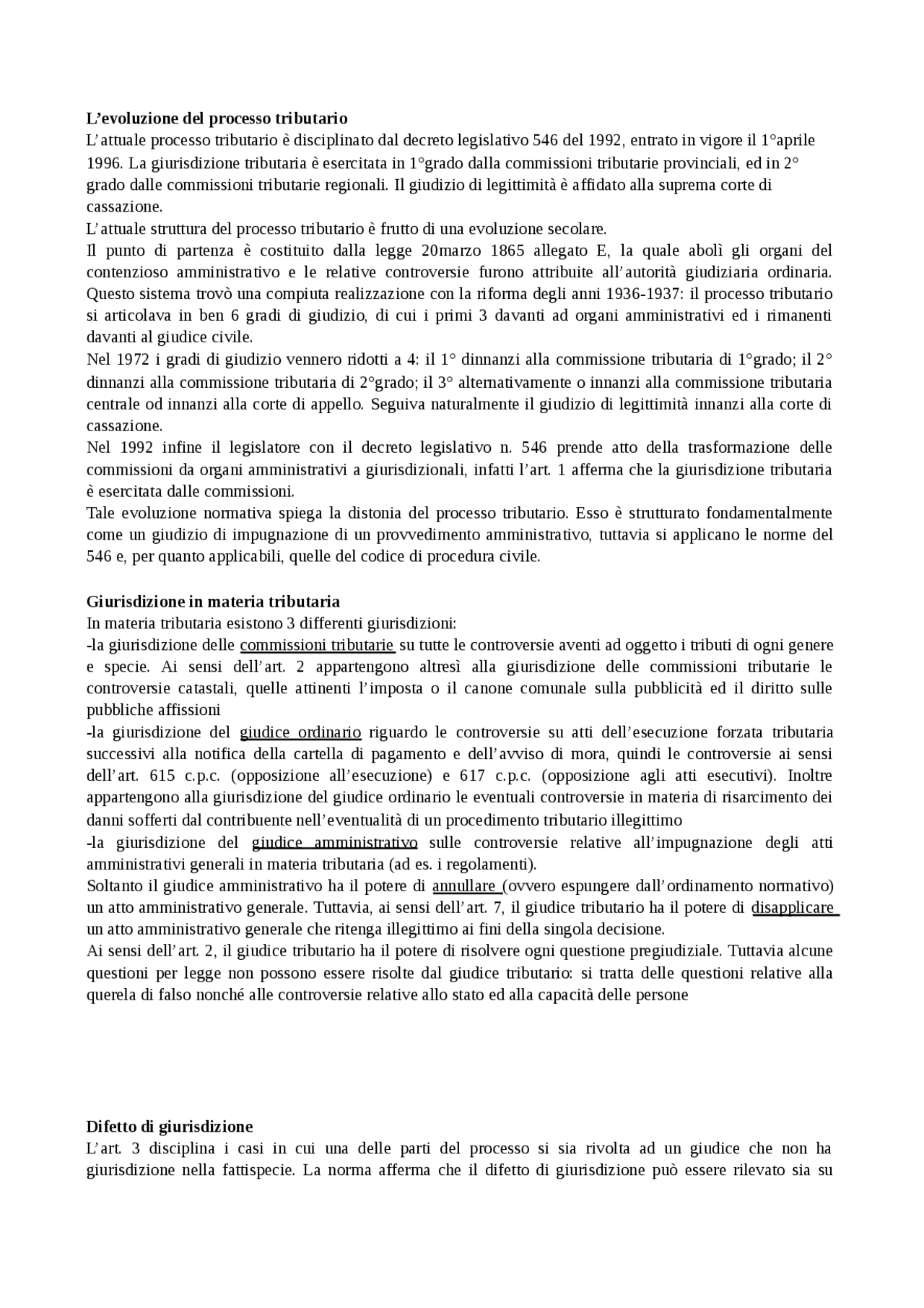 Appunti Diritto Tributario Docsity
