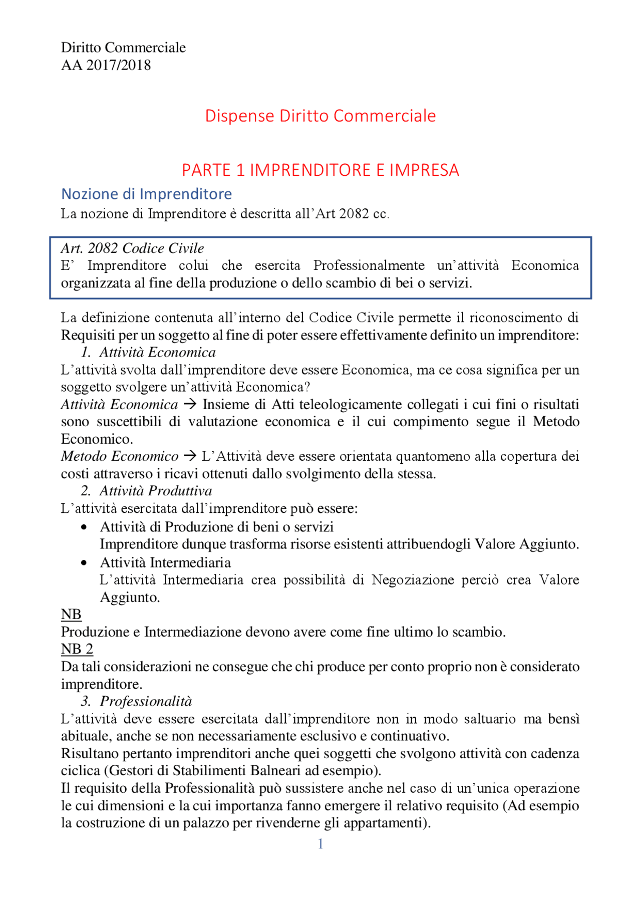 Dispense Diritto Commerciale Clea Prof Monteverde Docsity