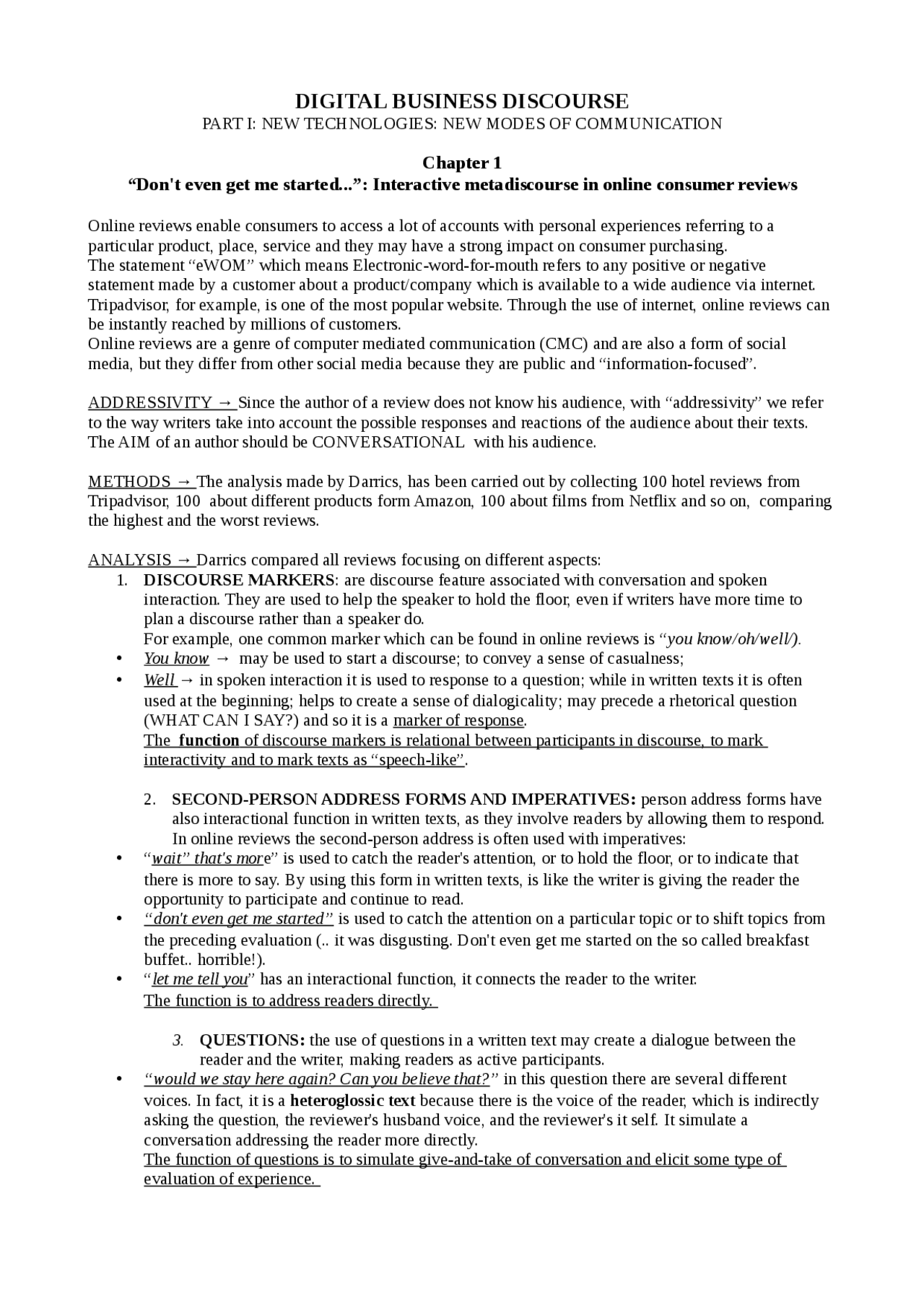 Digital Business Discourse Docsity