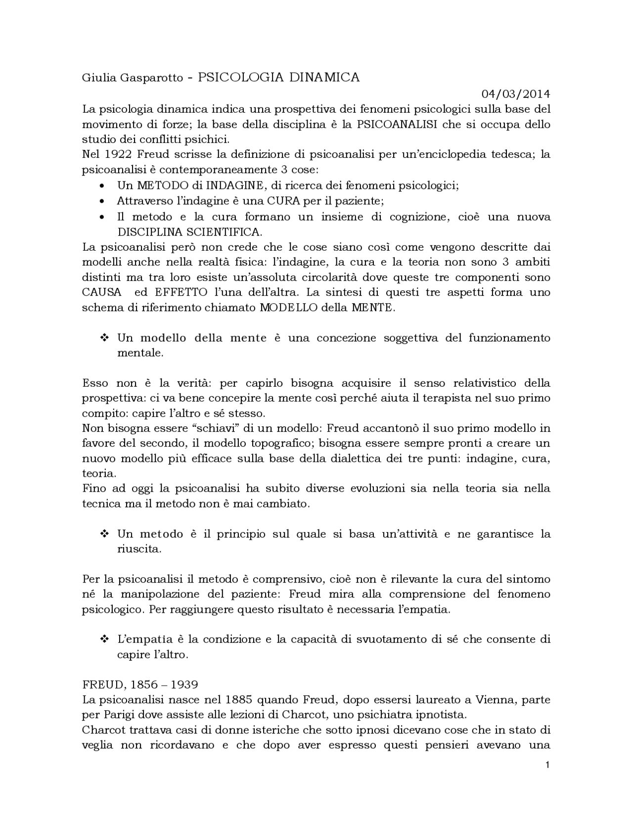 Appunti Psicologia Dinamica Docsity
