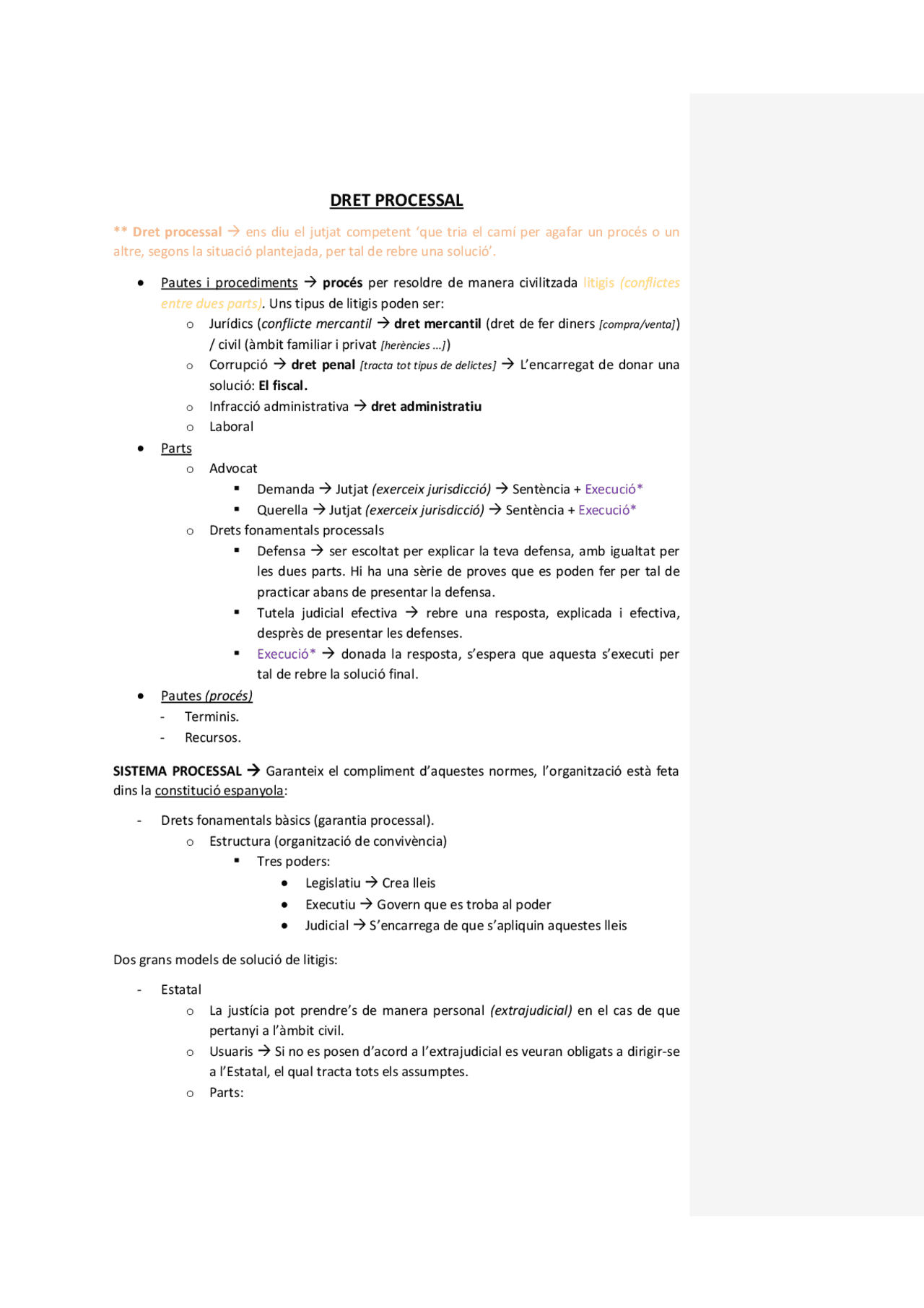 Derecho Procesal Apuntes Docsity