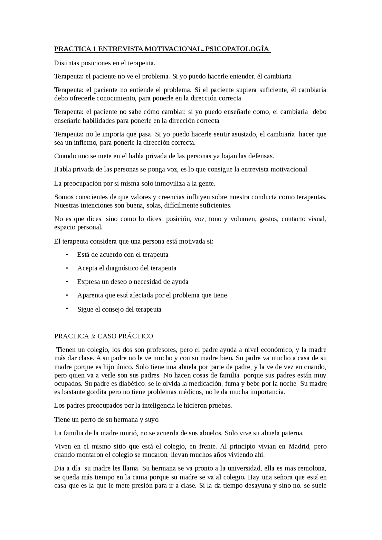 Primera práctica entrevista. - Docsity