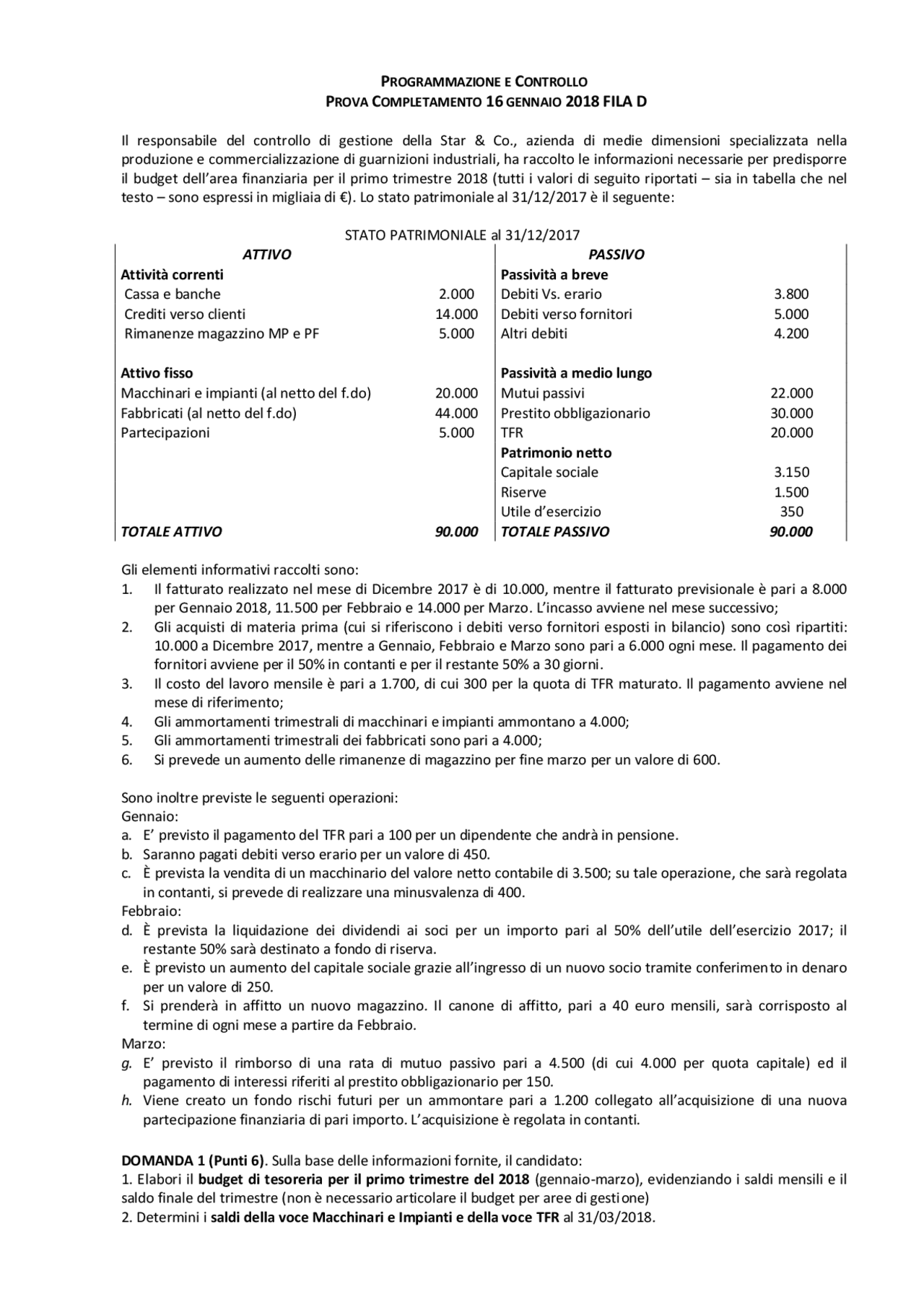 Temi Desame Soluzione Programmazione E Controllo 2018 2019 Prove D