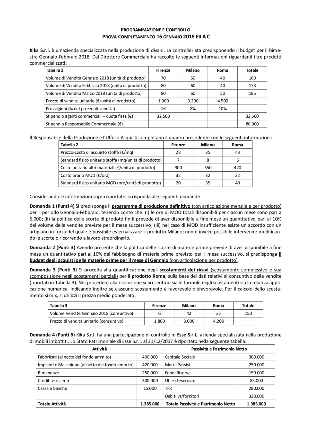 Temi Desame Soluzione Programmazione E Controllo 2018 2019 Prove D