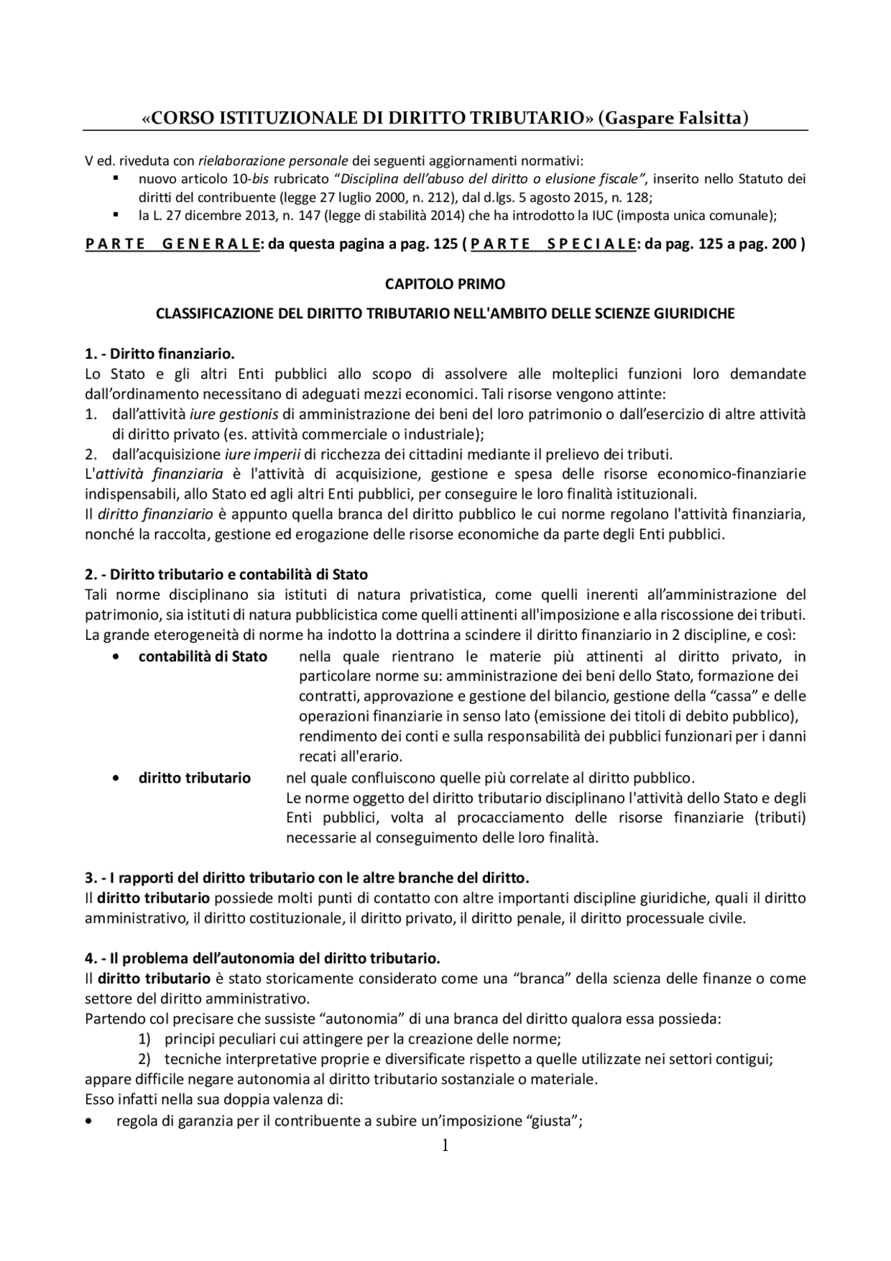 Riassunti Testo Falsitta Di Diritto Tributario Appunti Di Diritto