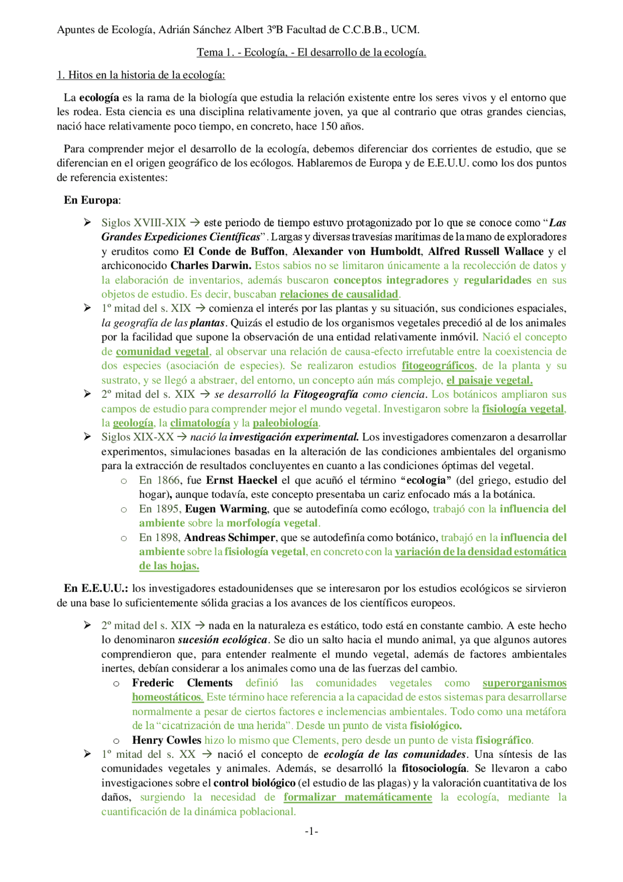 Teoría 1º Parcial De Ecología Docsity