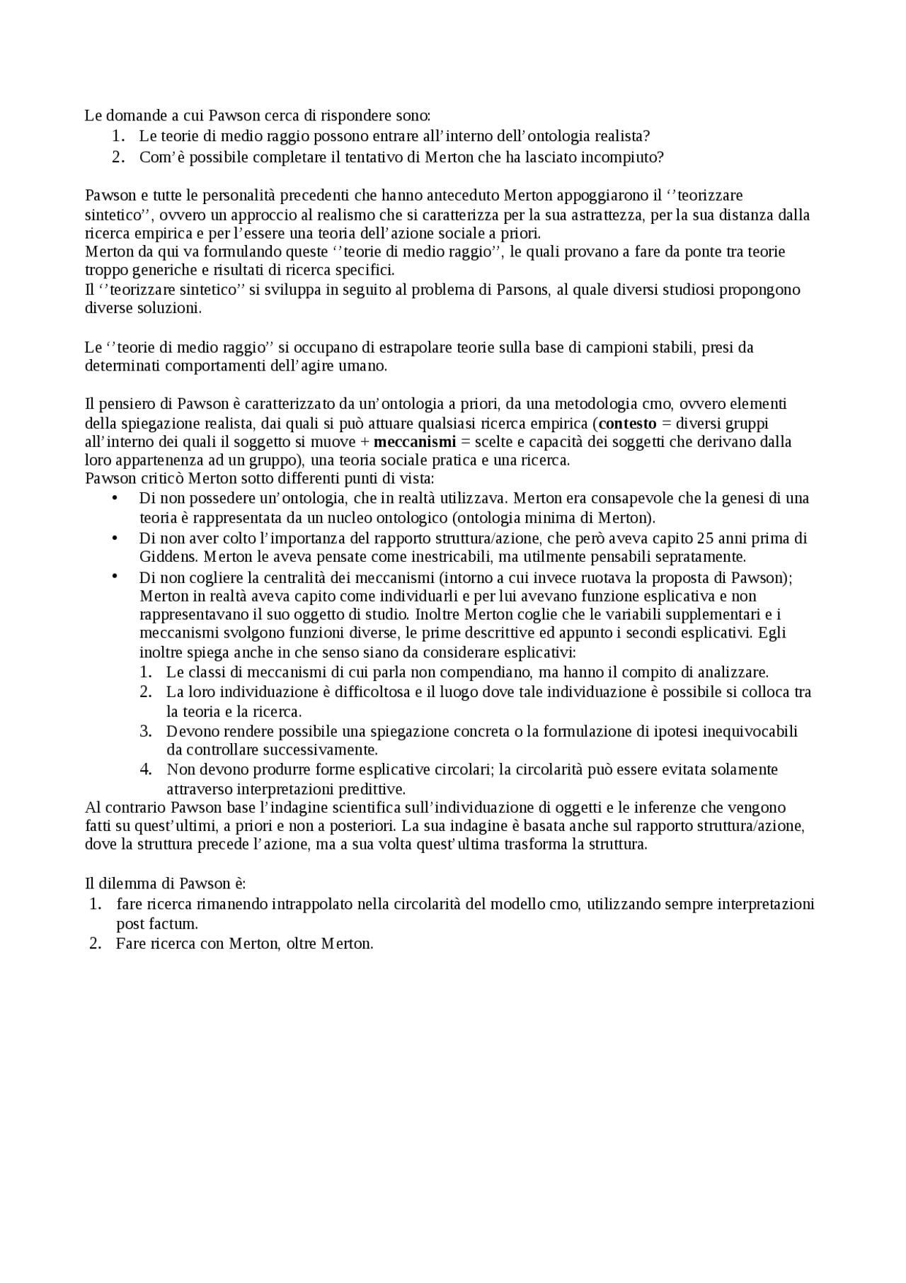Riassunto Capitolo 3 Pane E Burro Docsity
