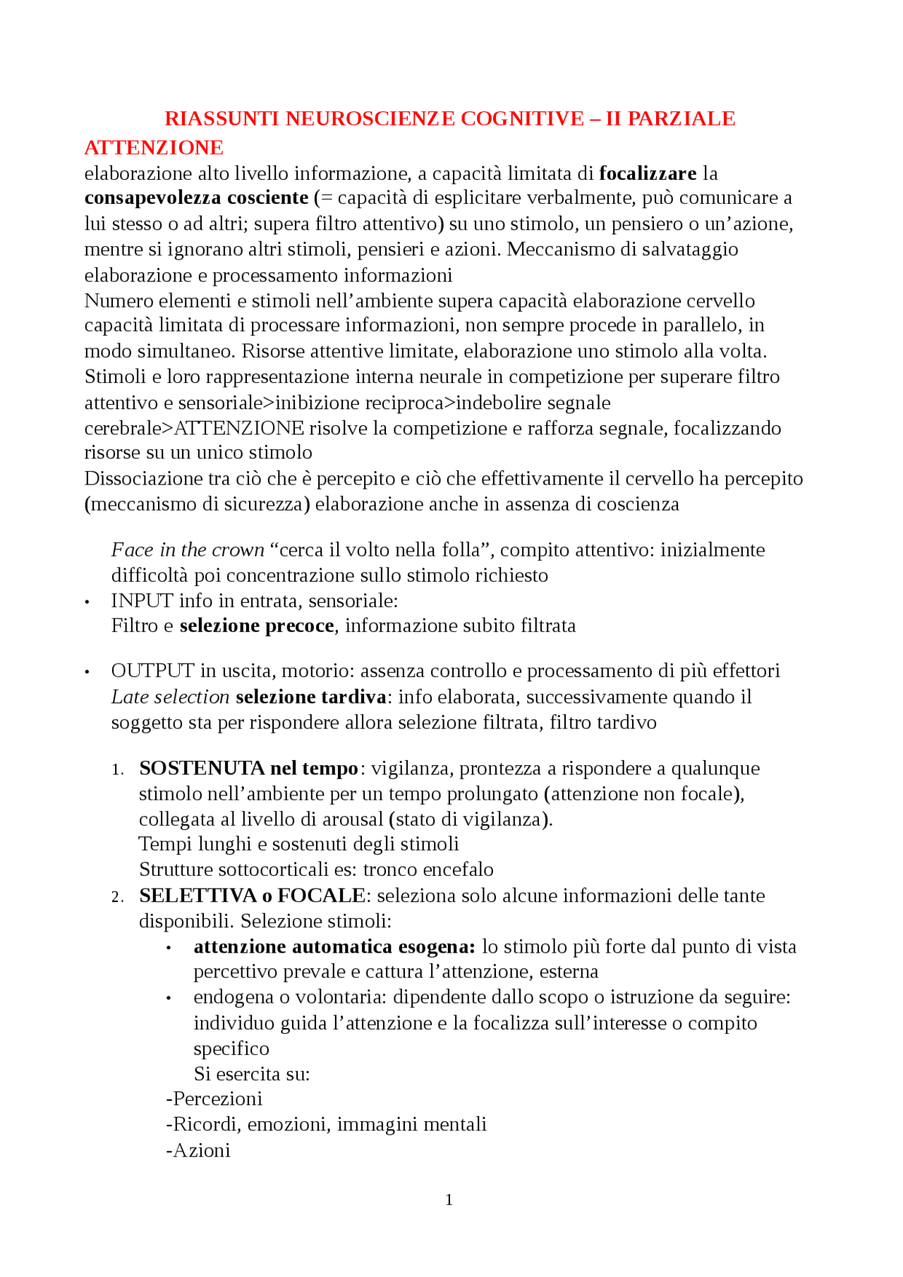 Neuroscienze Preparazione Esame Scienze Docsity