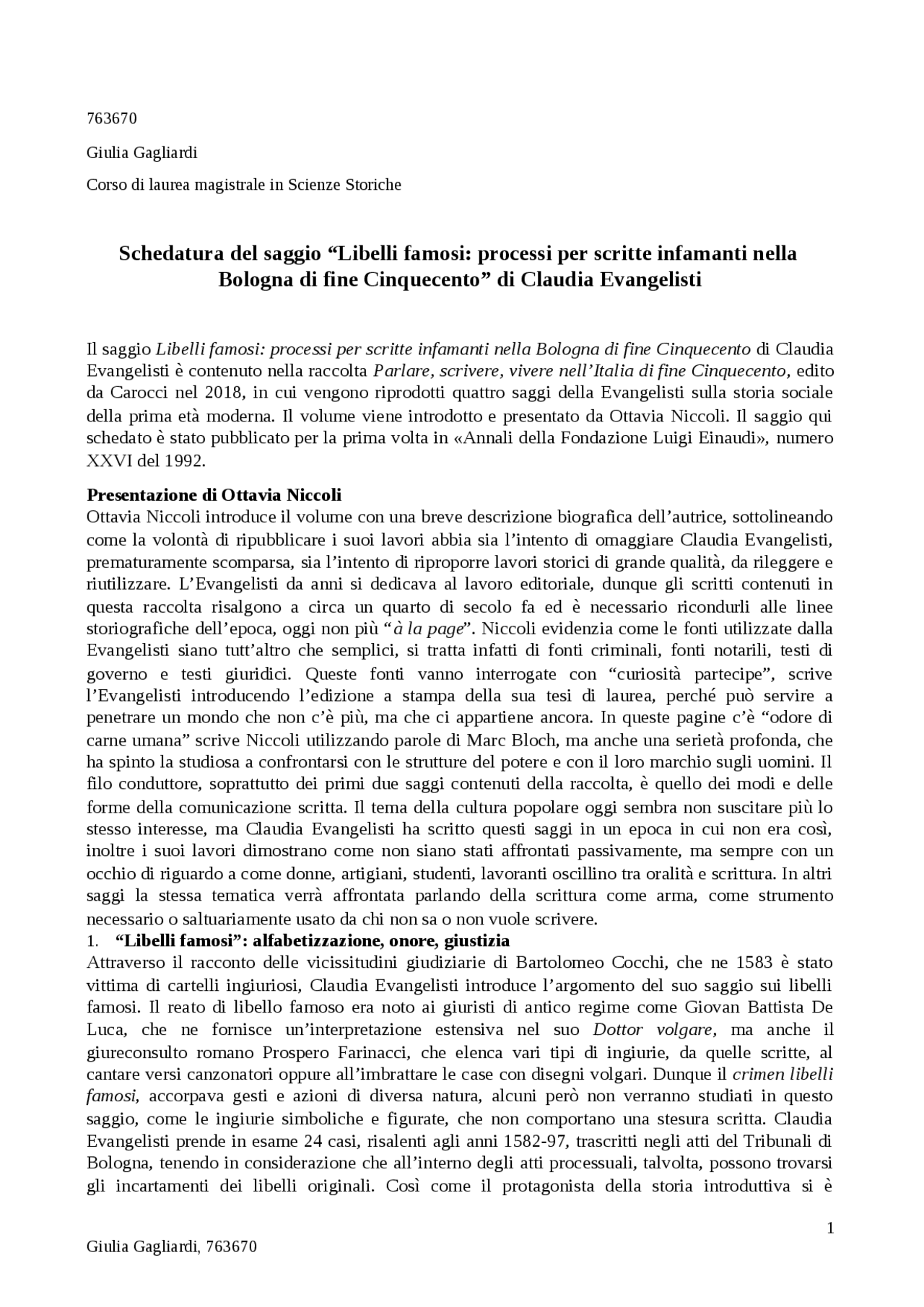 Libelli famosi- Evangelisi - Docsity