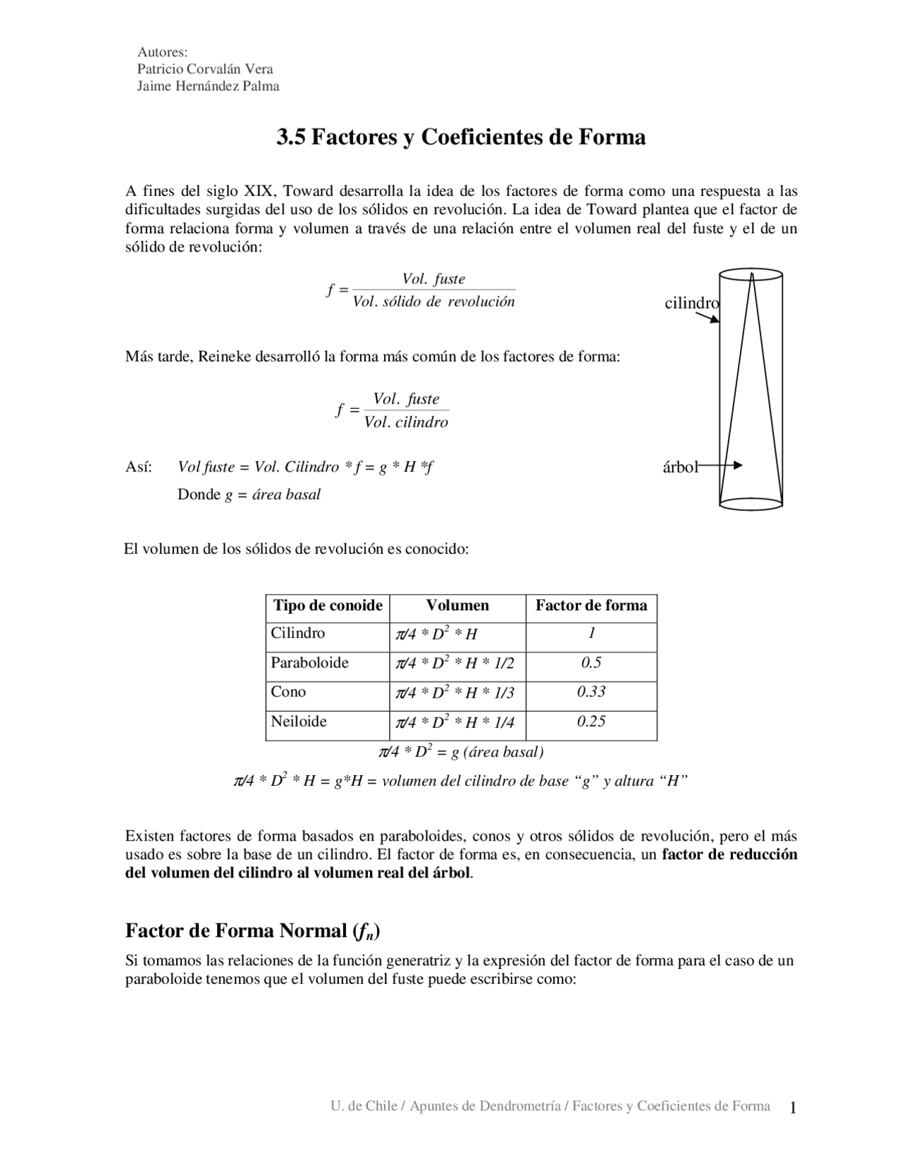 Factores de forma mesura forestal - Docsity