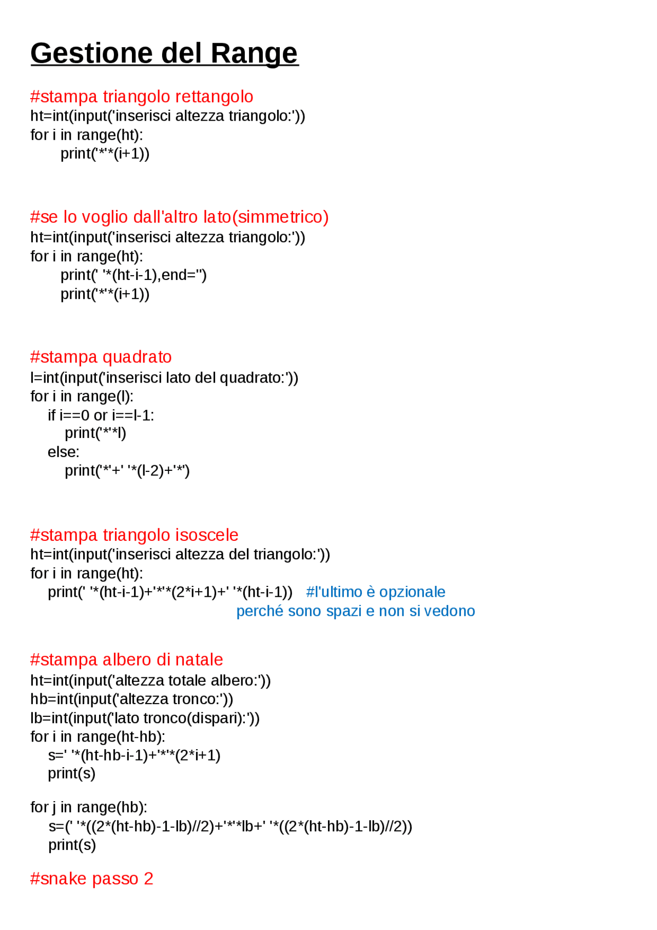 Esercizi Svolti Con Python Docsity