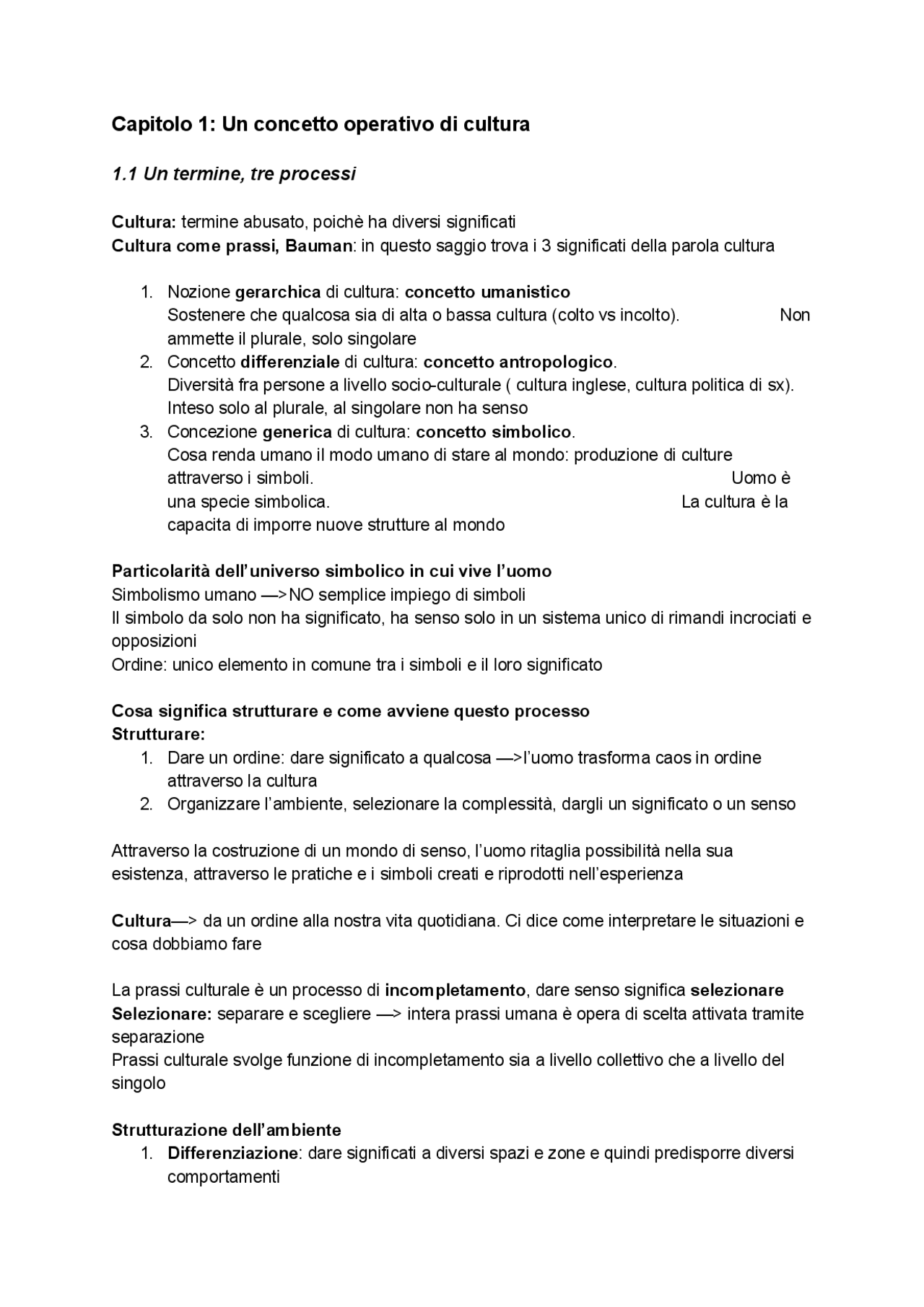 Capitolo 1 Sociologia Dei Processi Culturali Docsity