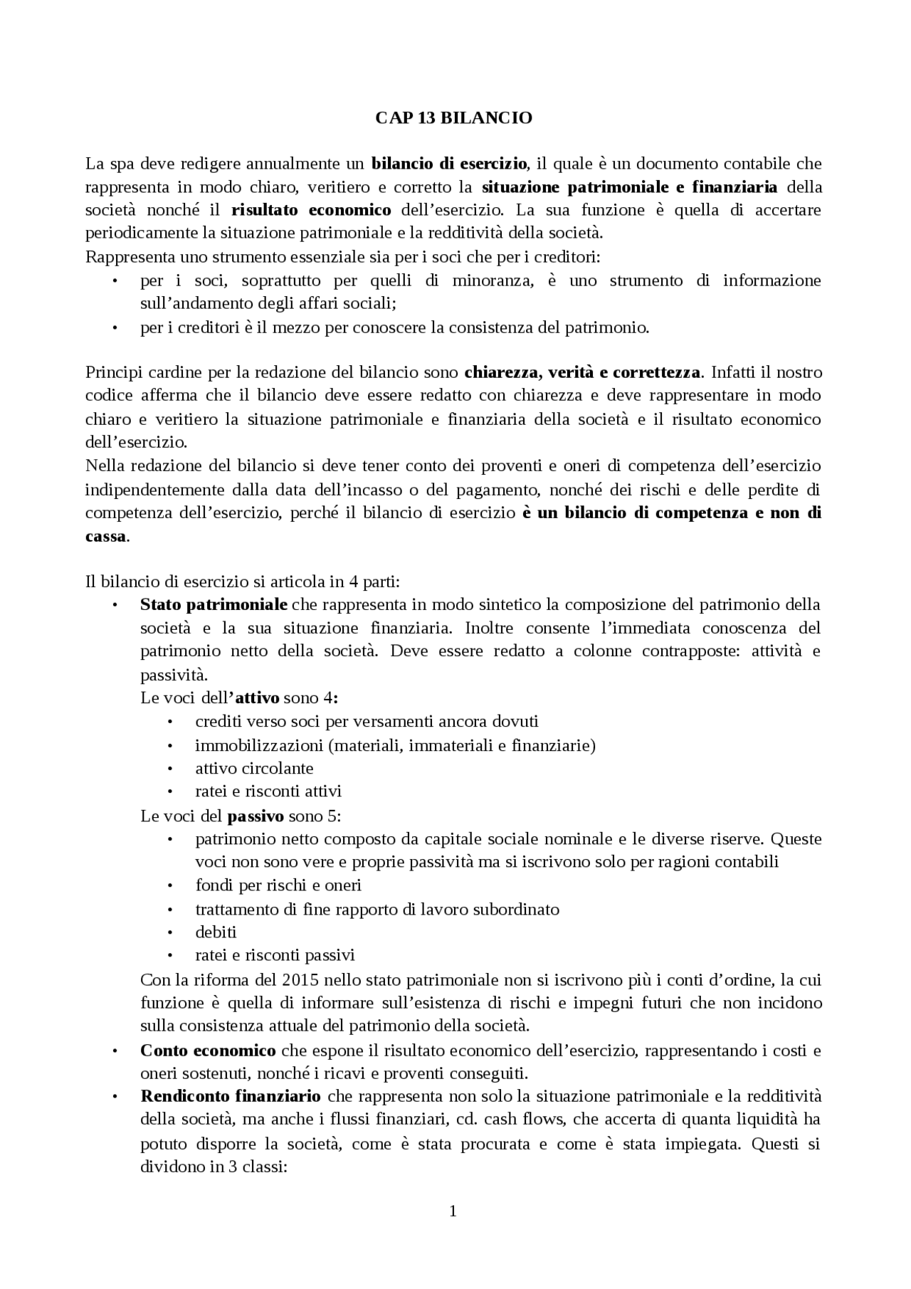 Il Bilancio Di Esercizio Docsity