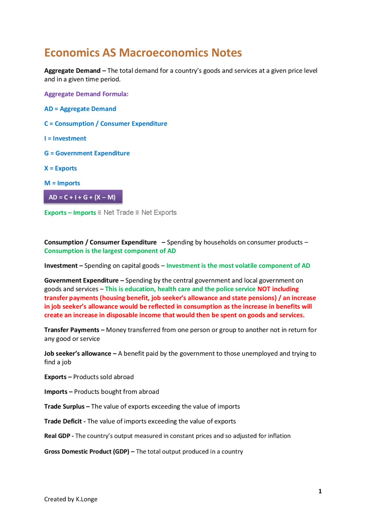 ECONOMICS MARCO FOR EVERYONE | Exams Economic policy | Docsity