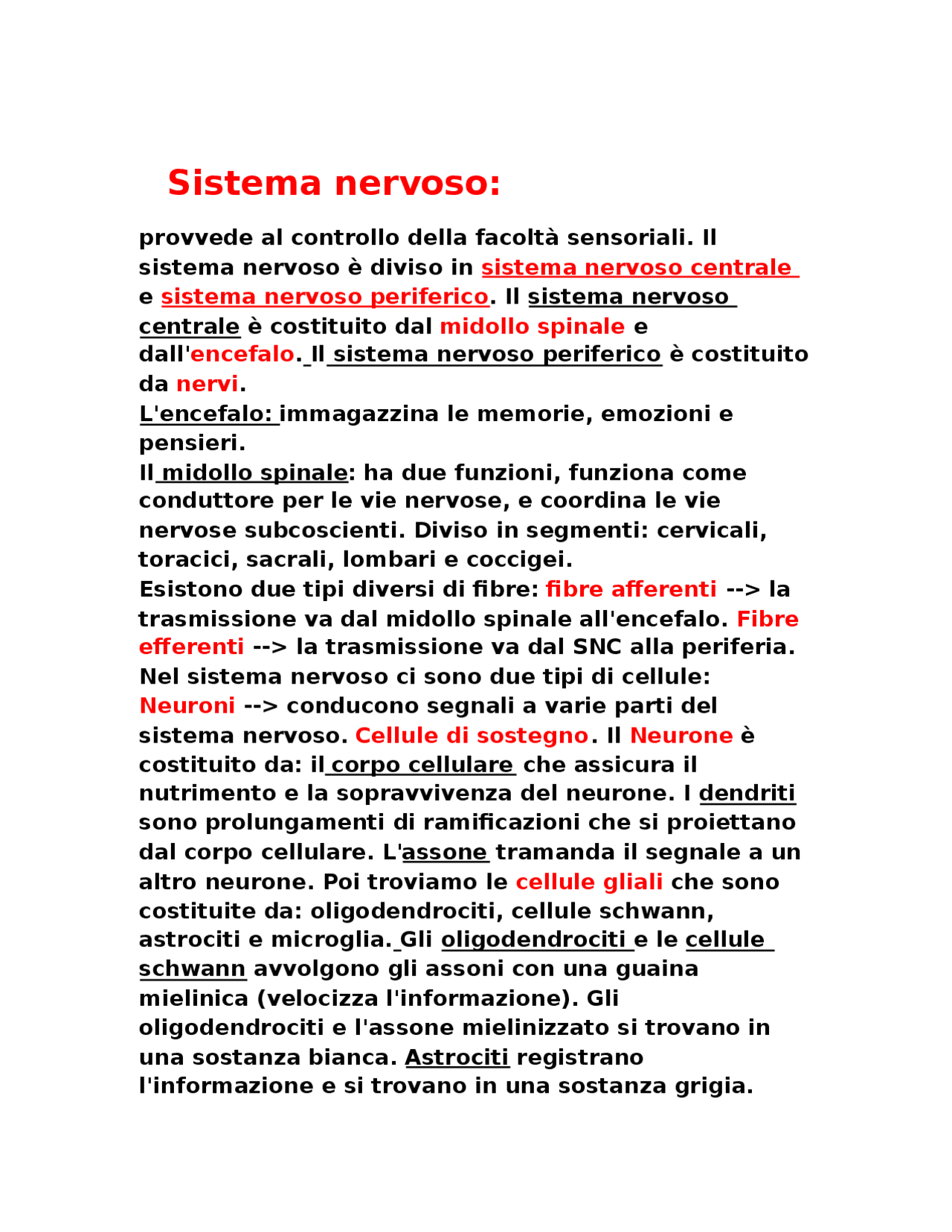 Fondamenti Di Neuroscienze Docsity