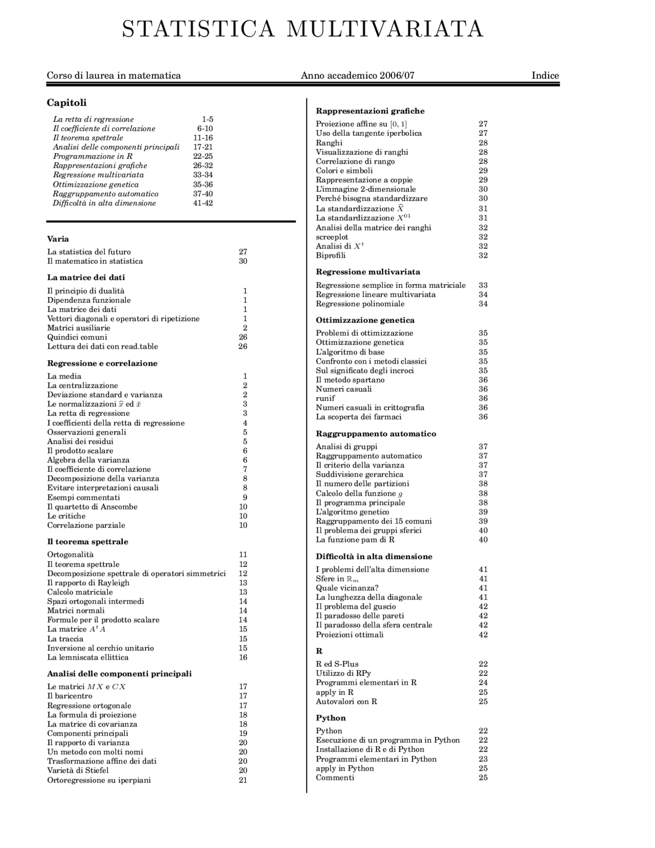 Statistica Multivariata Pdf Docsity
