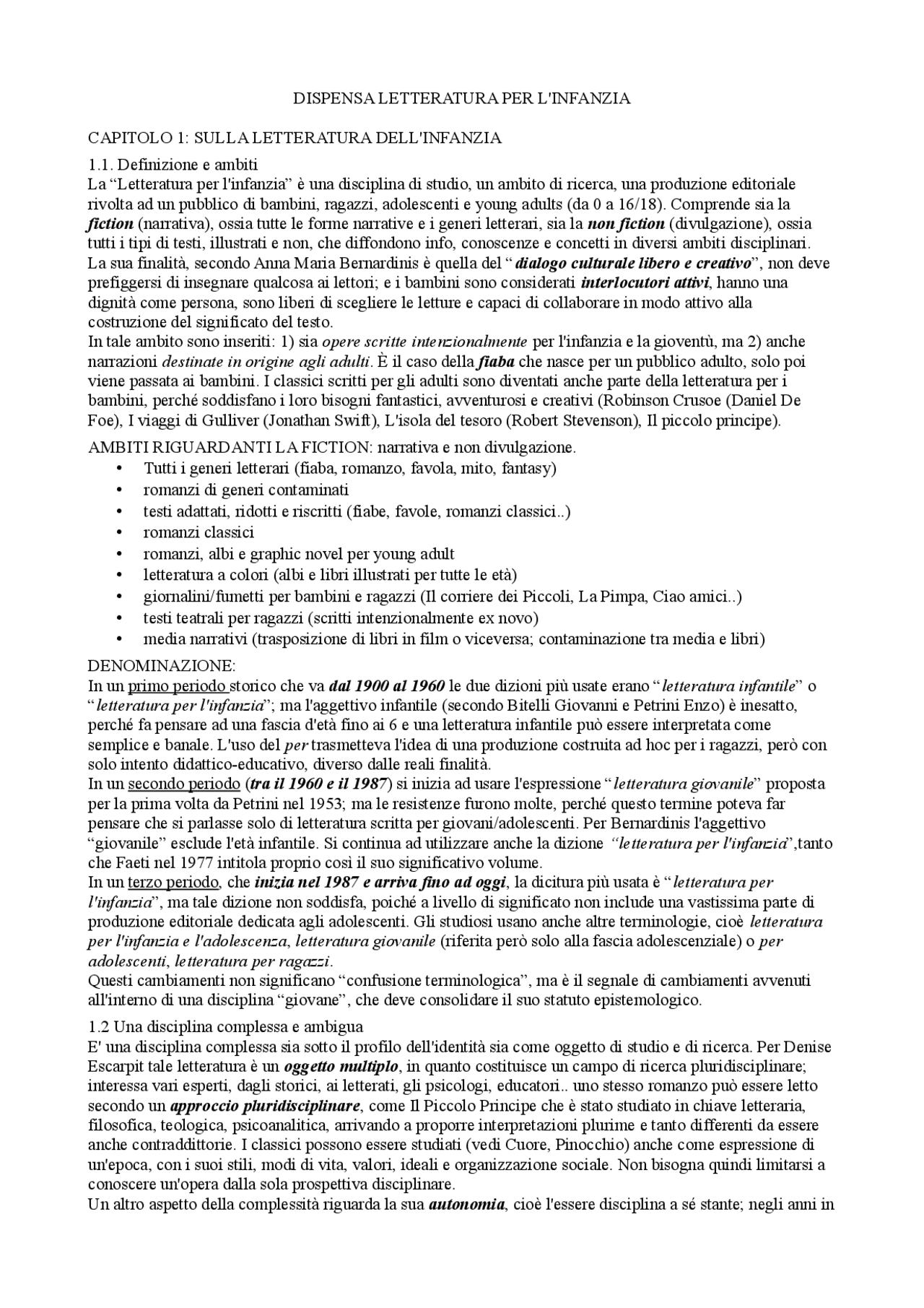 Blezza Letteratura Per Linfanzia Docsity