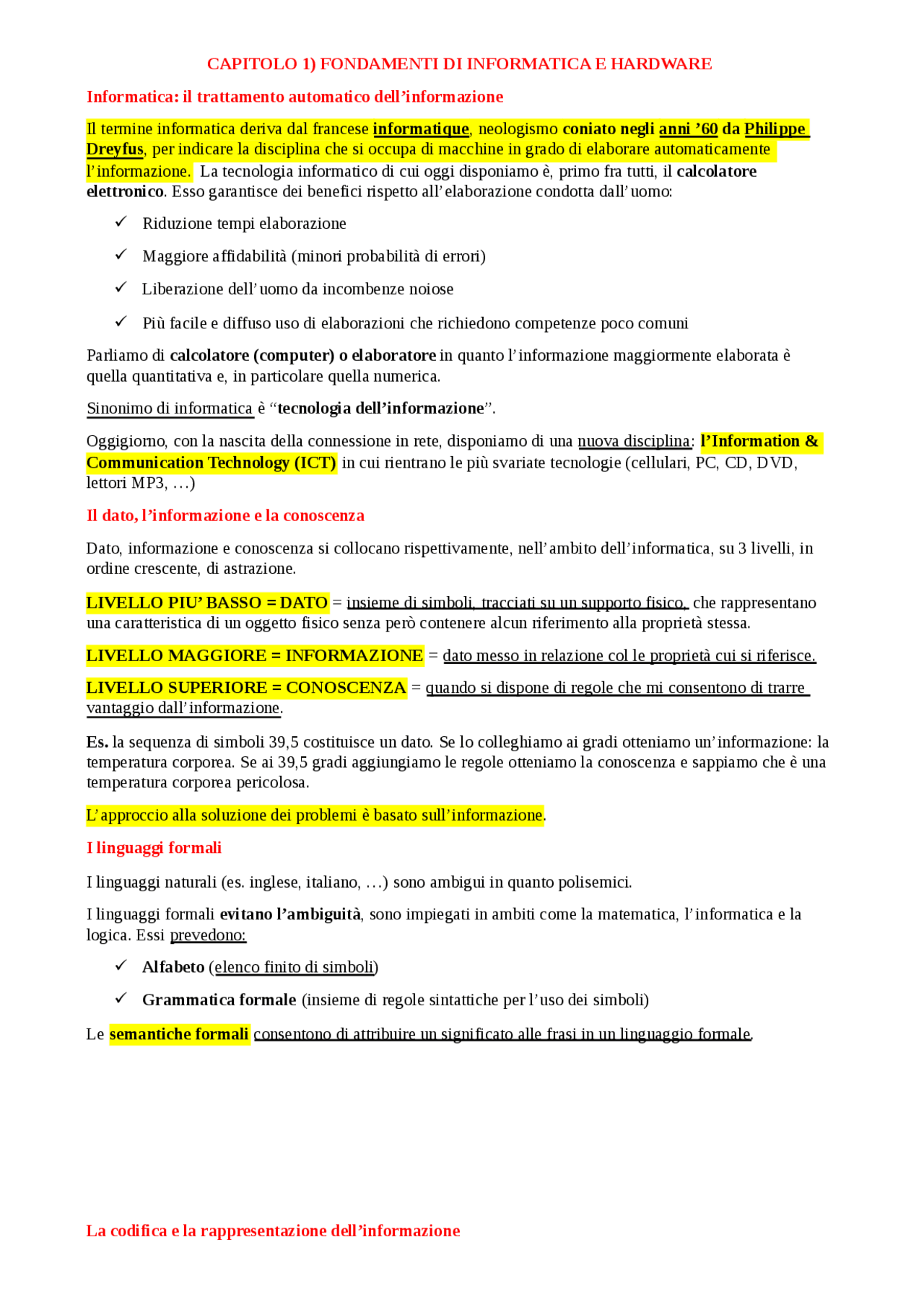 Fondamenti Di Informatica Docsity