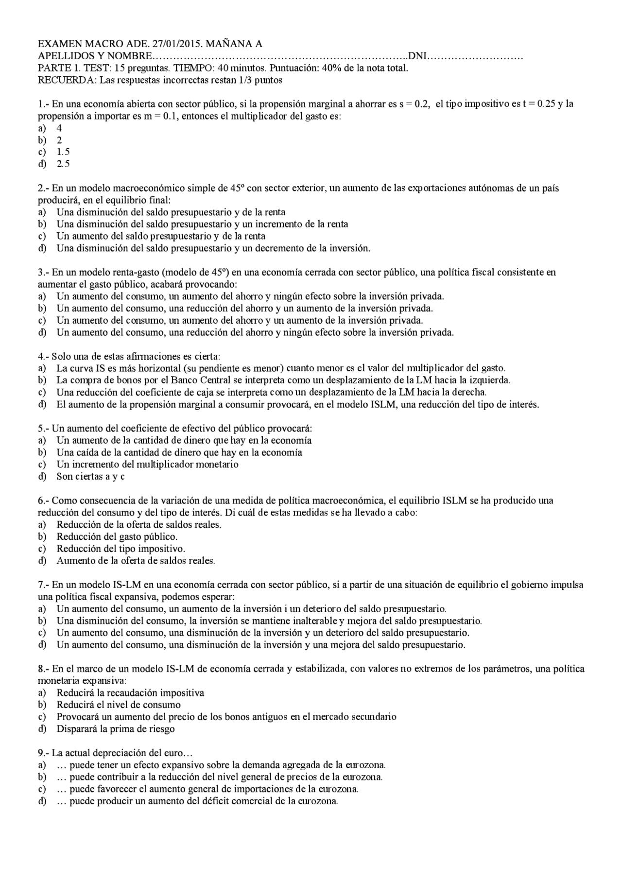 Examen Macroeconomia Docsity
