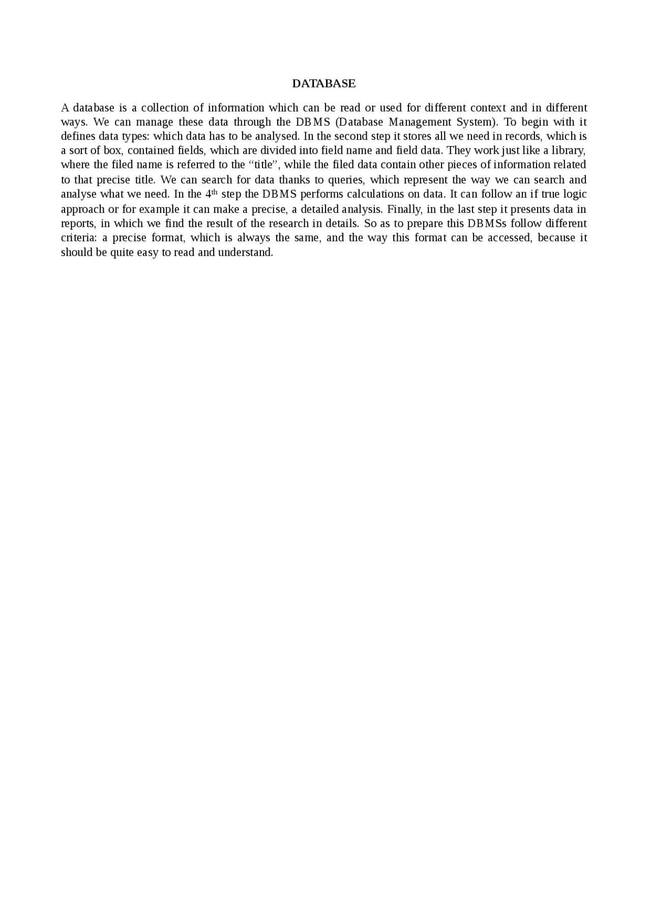 Relational Databases Docsity