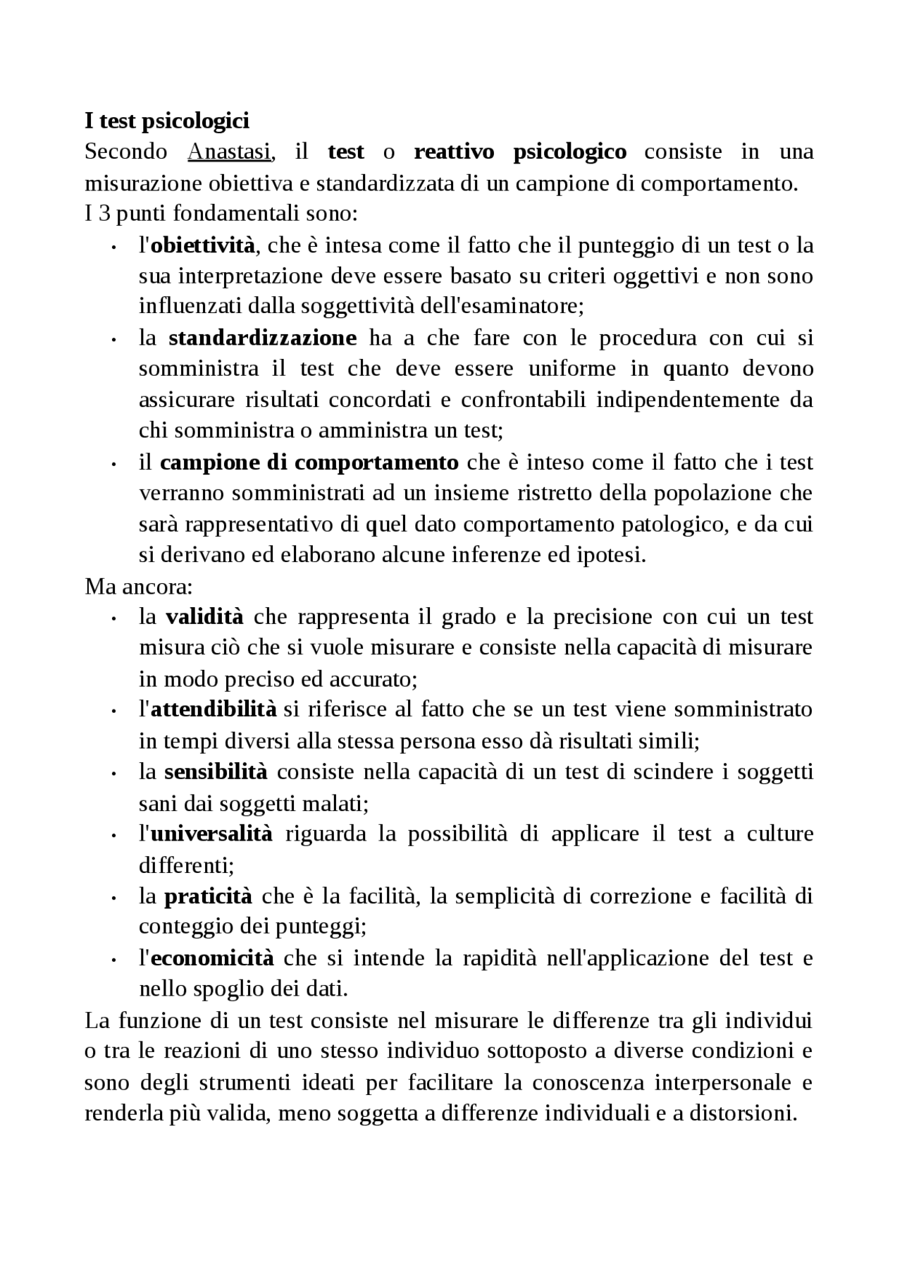 Riassunto Dalle Dispense Docsity