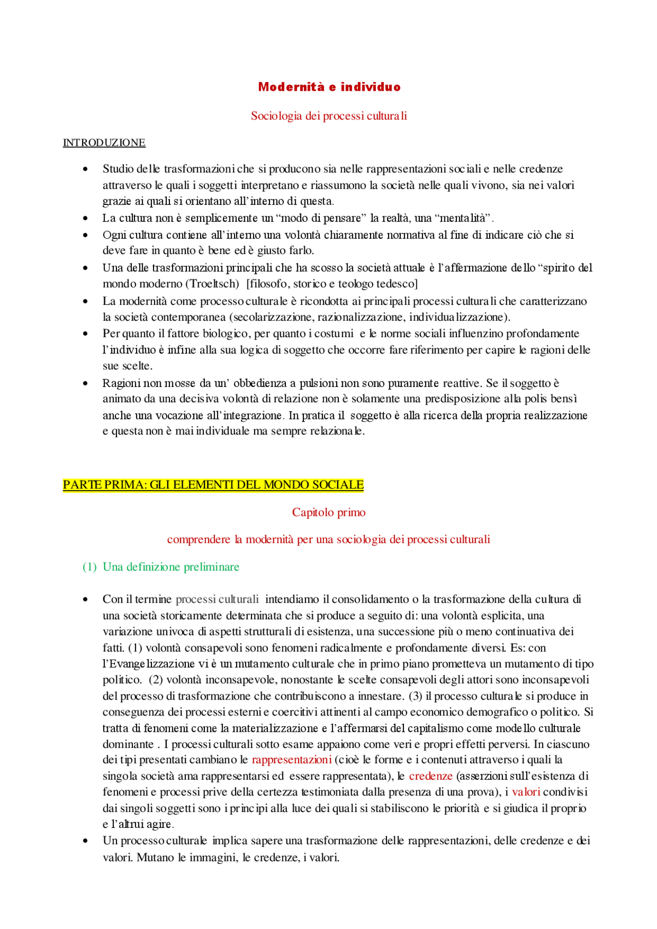 Modernità E Individuo Docsity