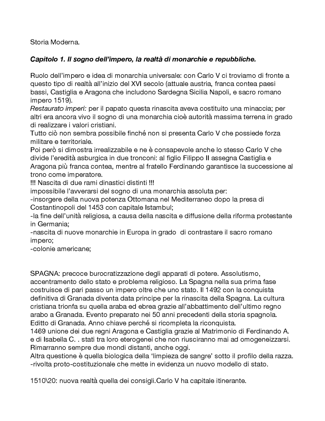 Riassunto Manuale Storia Moderna Benigno Docsity