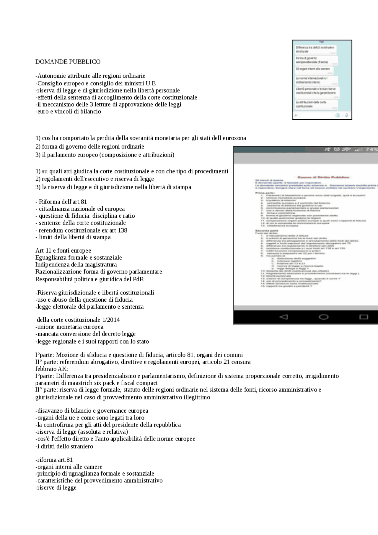 Domande Esame Di Diritto Pubblico Docsity