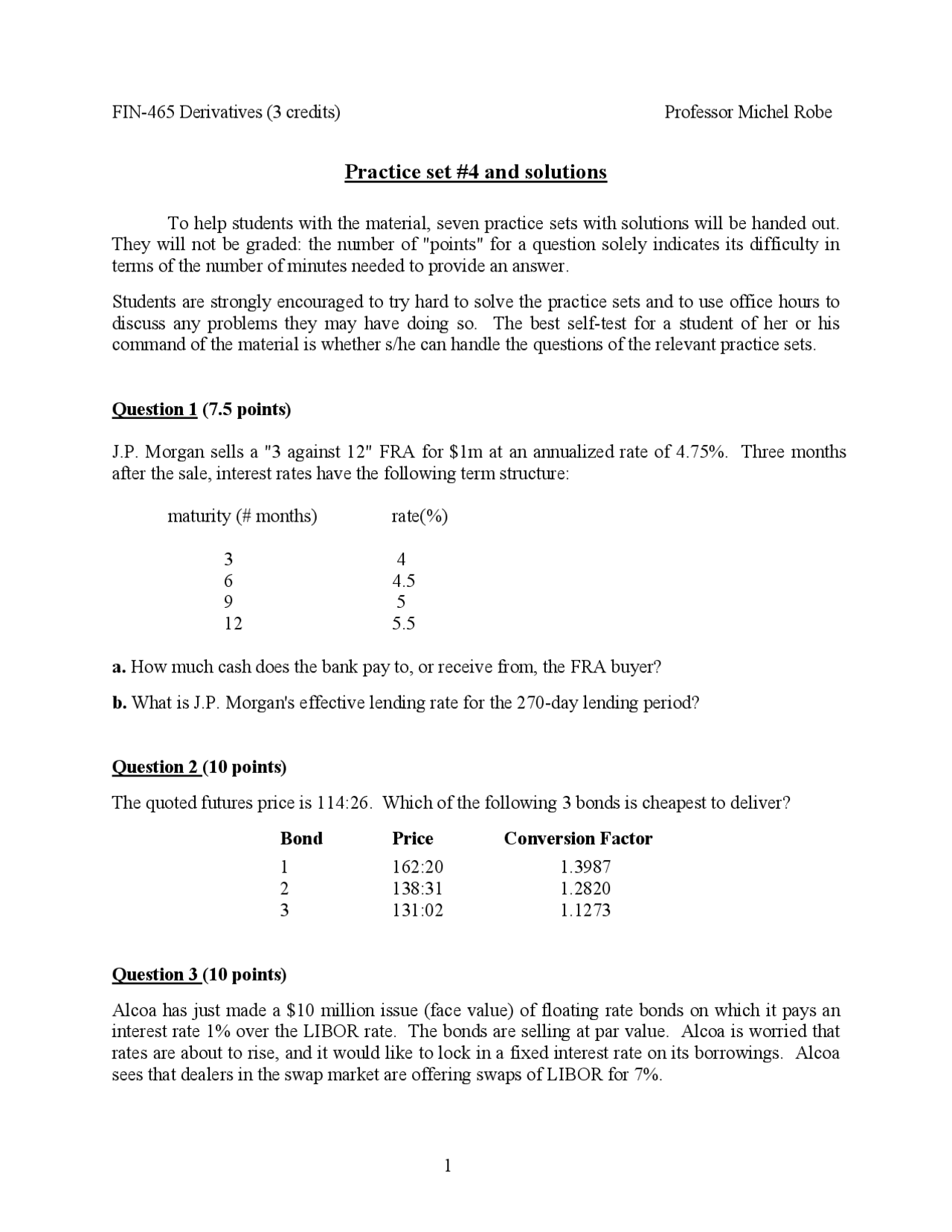 Test For Corporate Finance Docsity