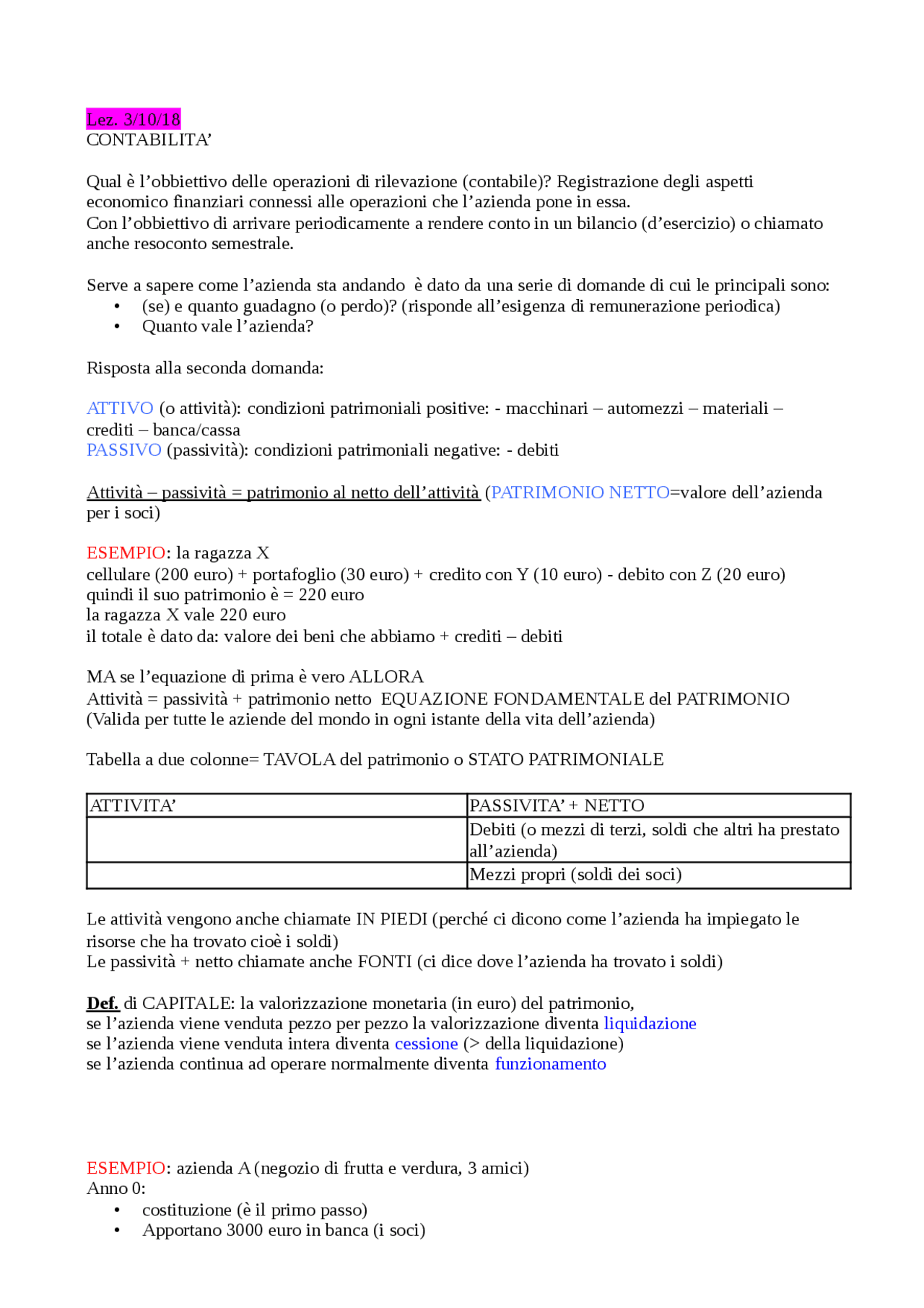 Contabilità Appunti Di Lezione Docsity