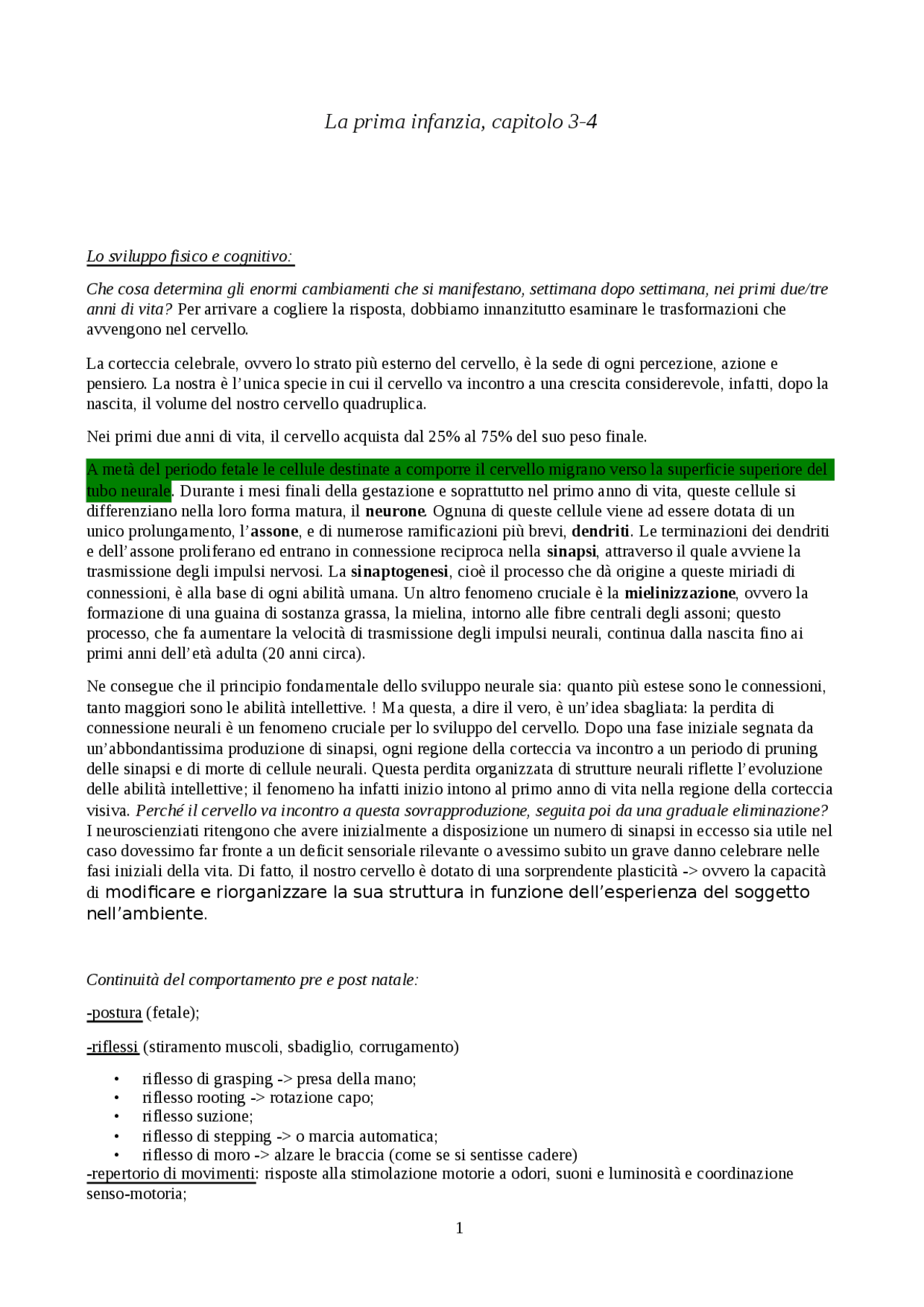Manuale Psicologia Dello Sviluppo Beskly Docsity