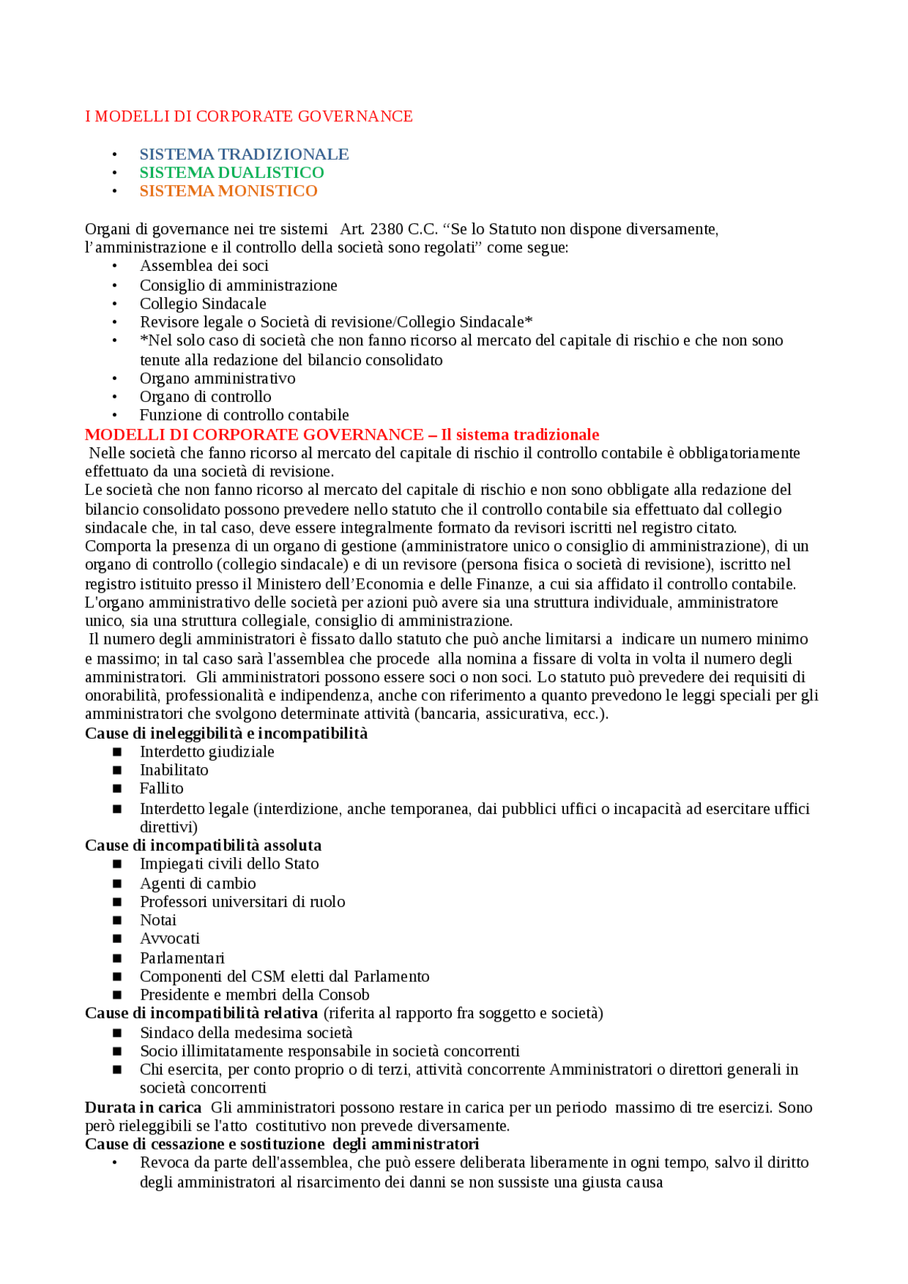 Corporate Governance Docsity