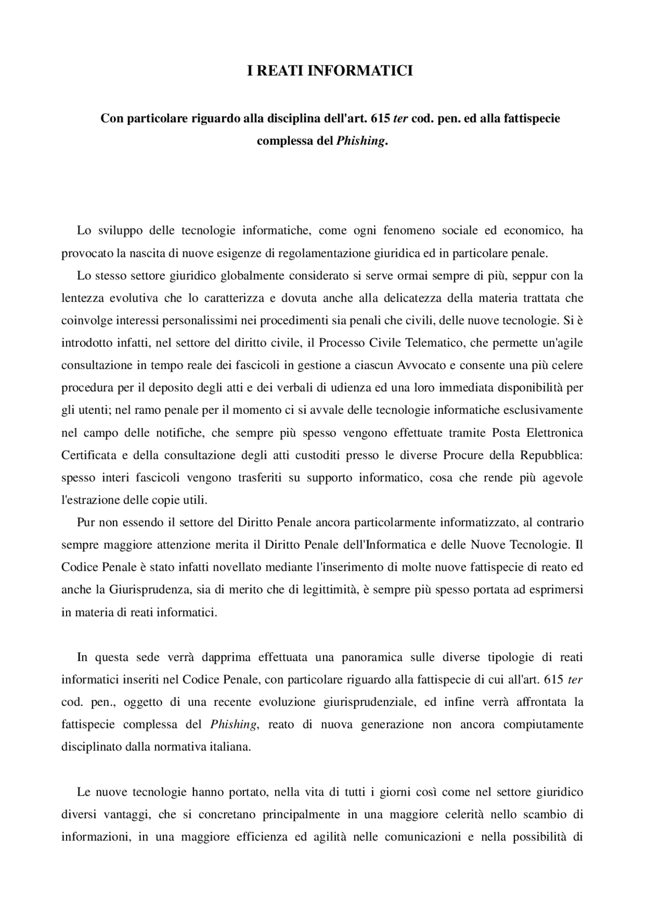I Principali Reati Informatici Docsity