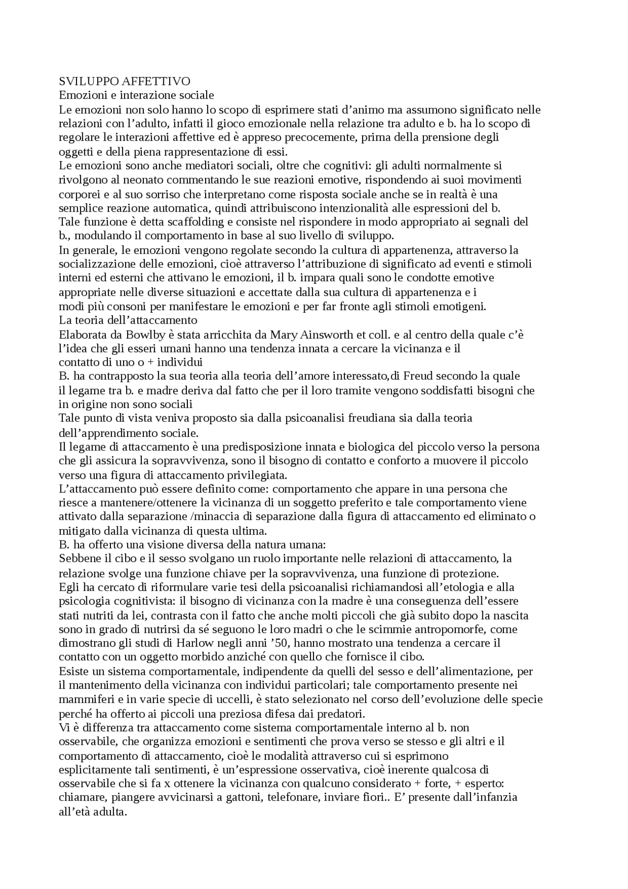Manuale Di Psicologia Dello Sviluppo Docsity