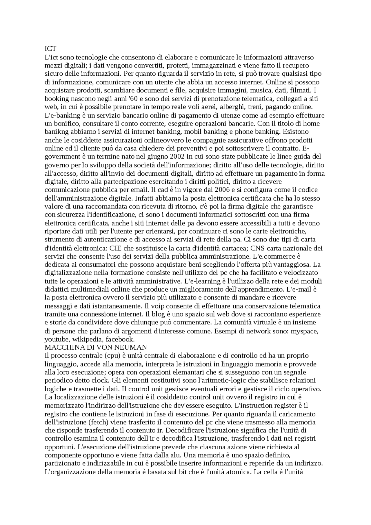 Abilità Informatiche Sintesi Del Corso Di Informatica Legale Docsity