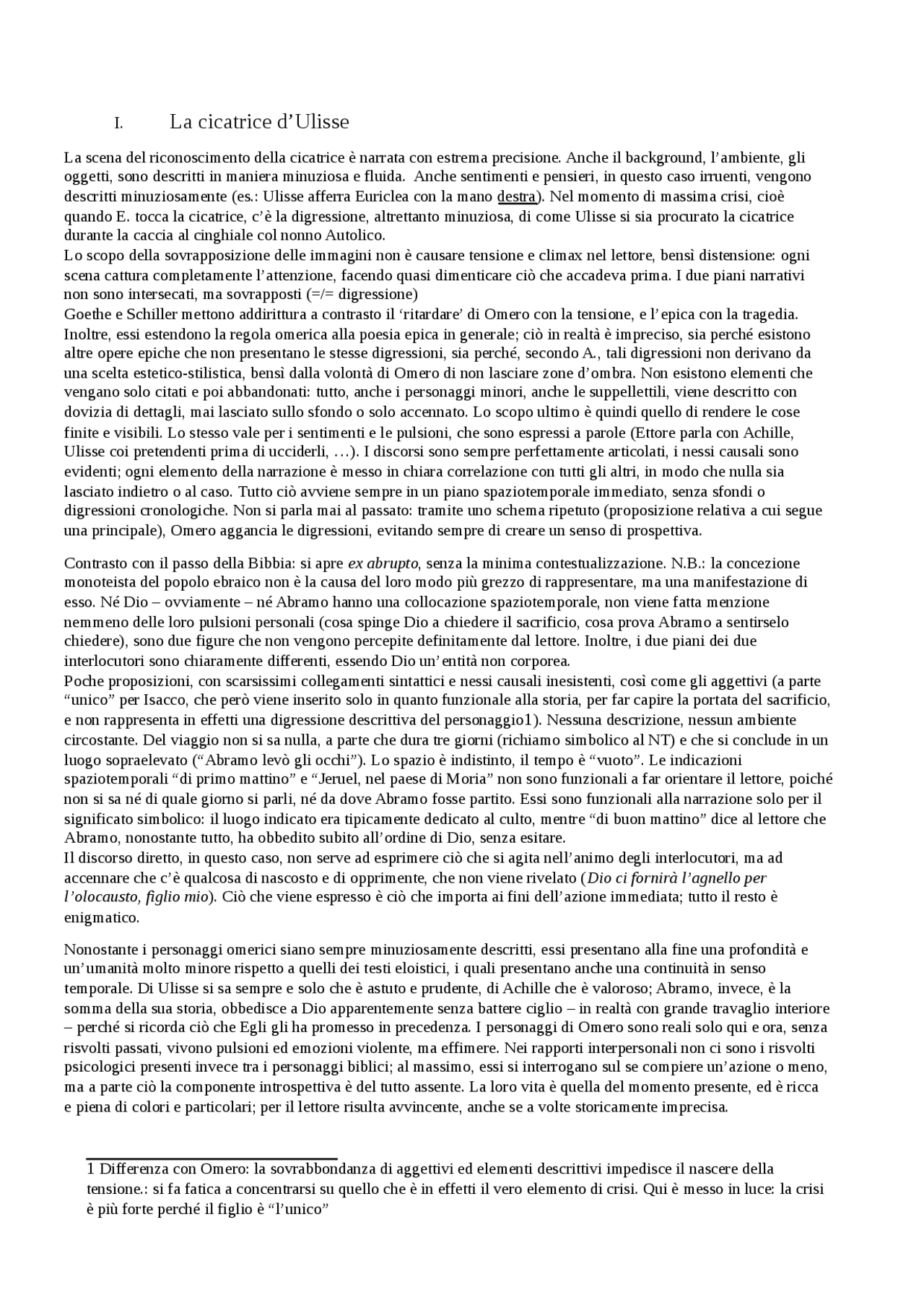 Erich Auerbach Mimesis Sintesi Del Corso Di Critica Letteraria Docsity