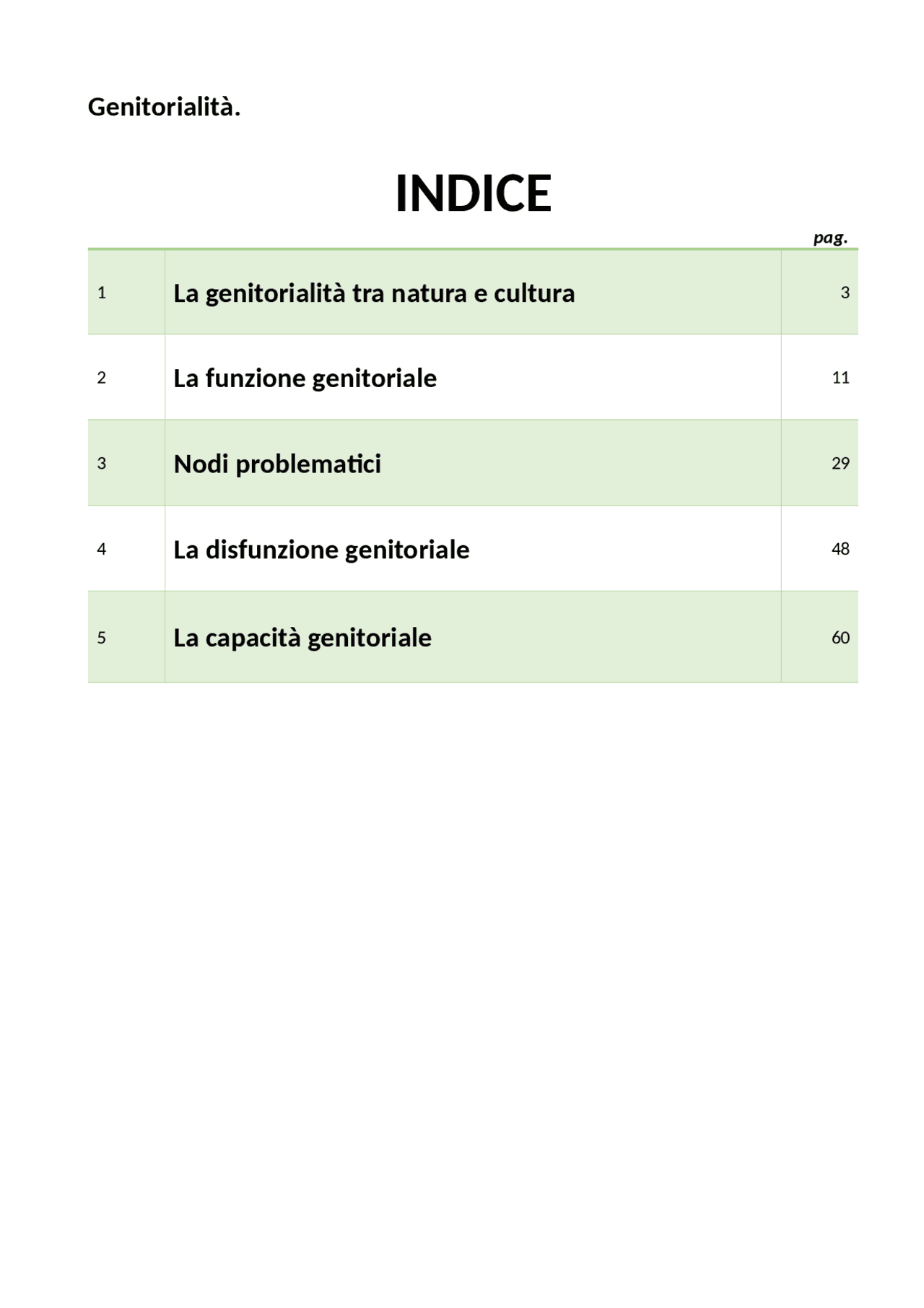 Riassunto Libro Genitorialità Docsity