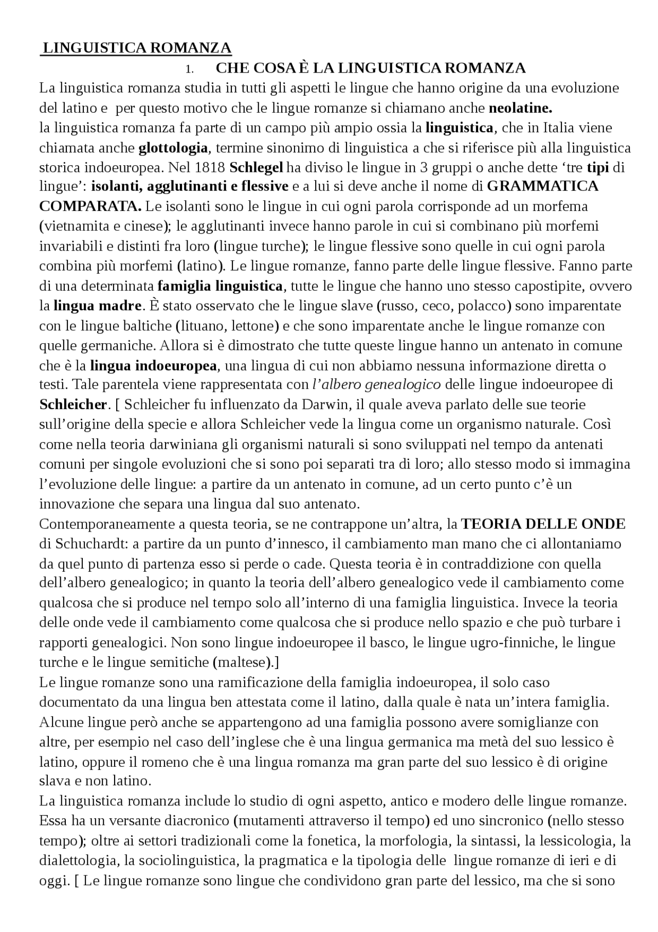 La Linguistica Romanza Docsity