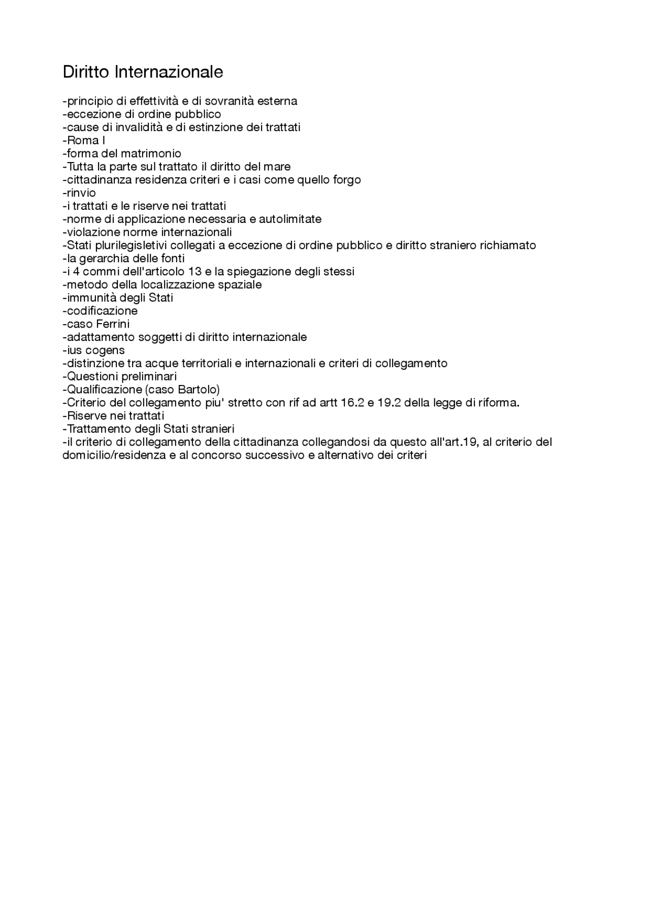 Domande Diritto Internazionale Prove Desame Di Diritto