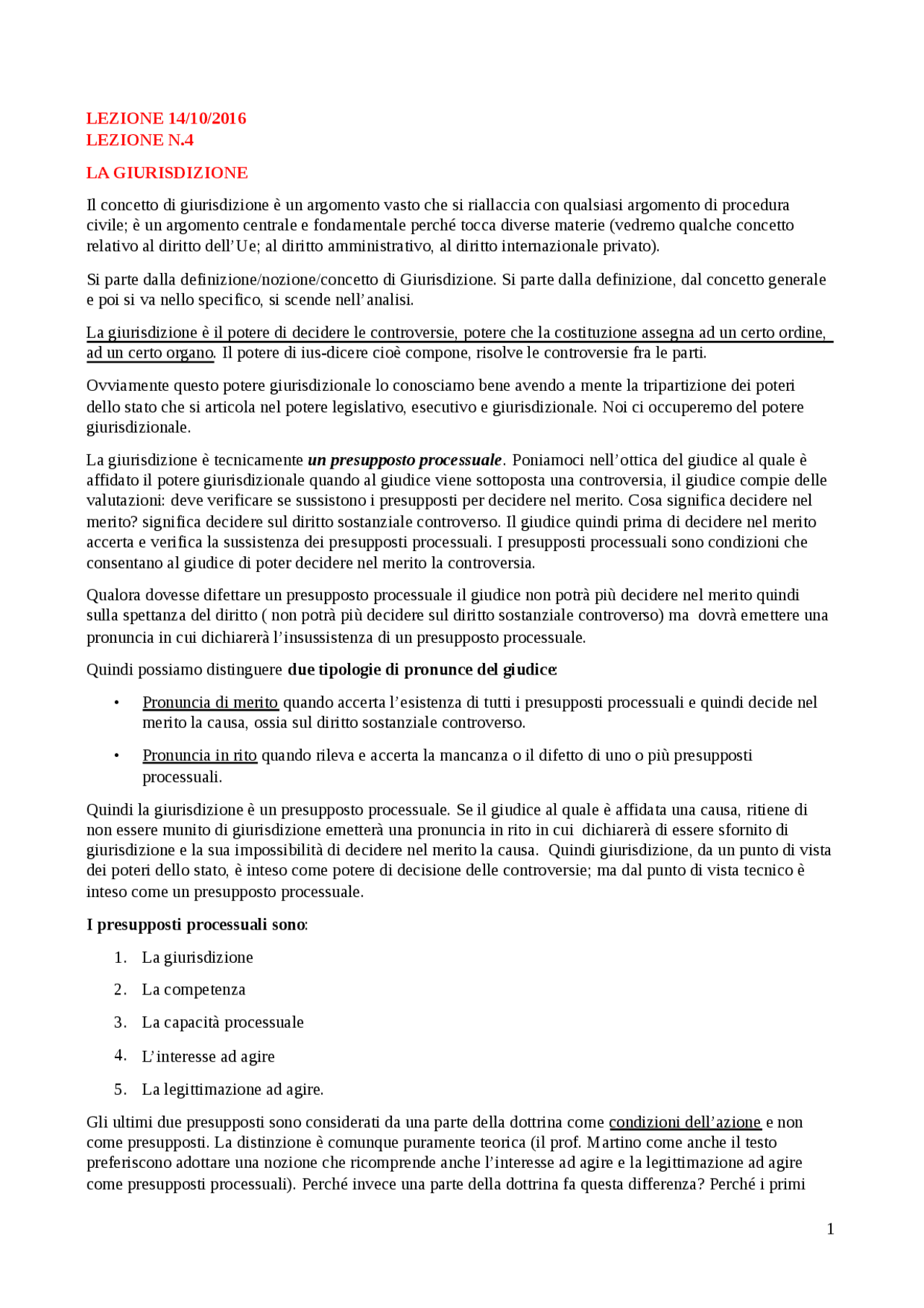 Procedura Civile Lezioni Docsity