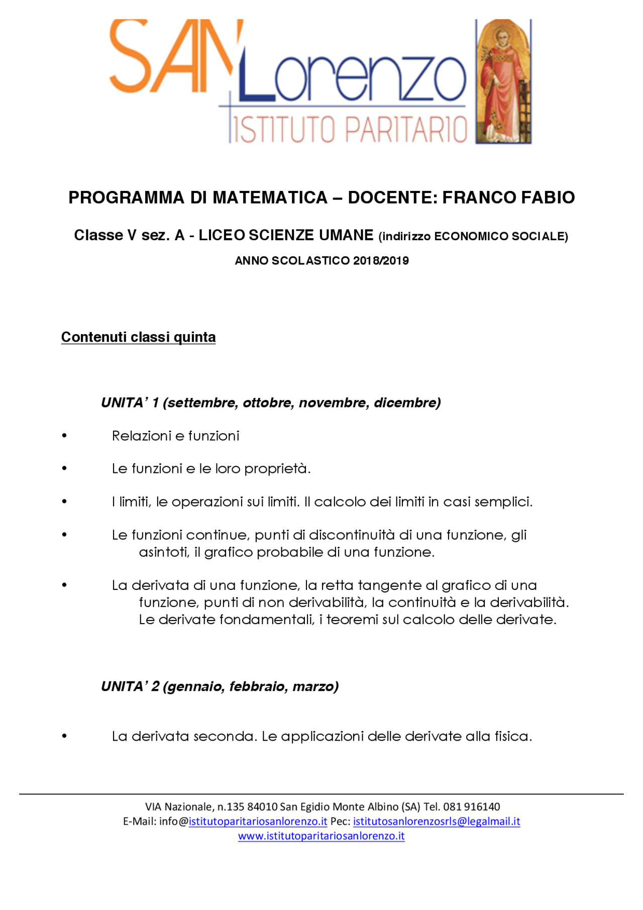 Riassunto Matematica Generale Docsity