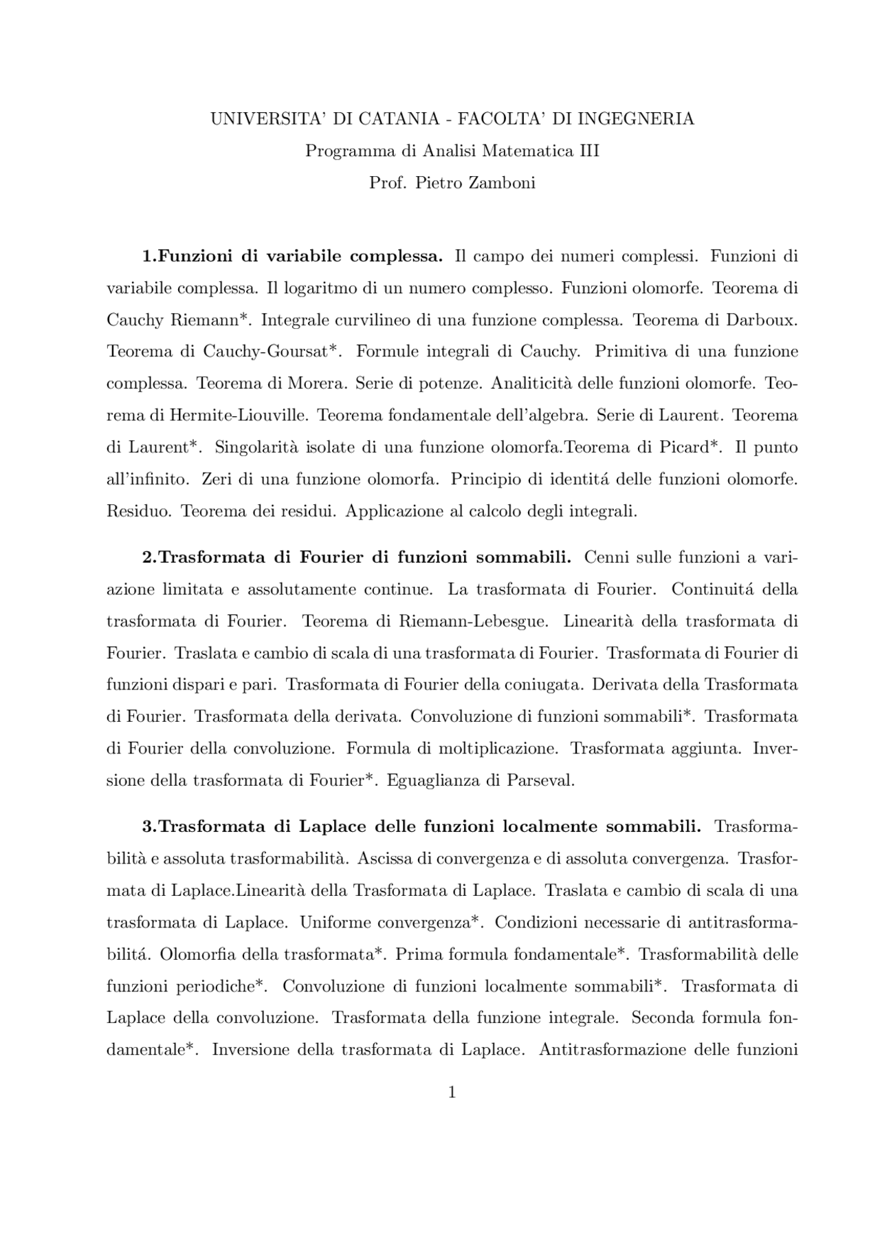 Analisi Iii Piccolo Riassunto Docsity