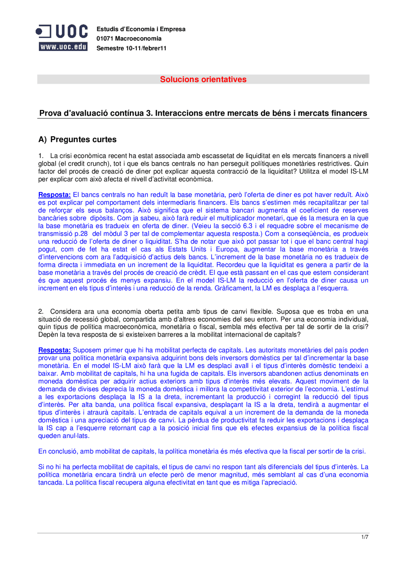 Solucions Pac 3 Macroeconomia Docsity